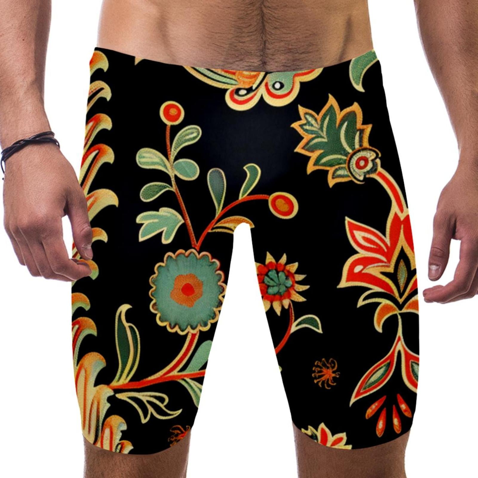 Mens Swim Briefs Mens Jammers For Swimming Paisley Vintage Cashew