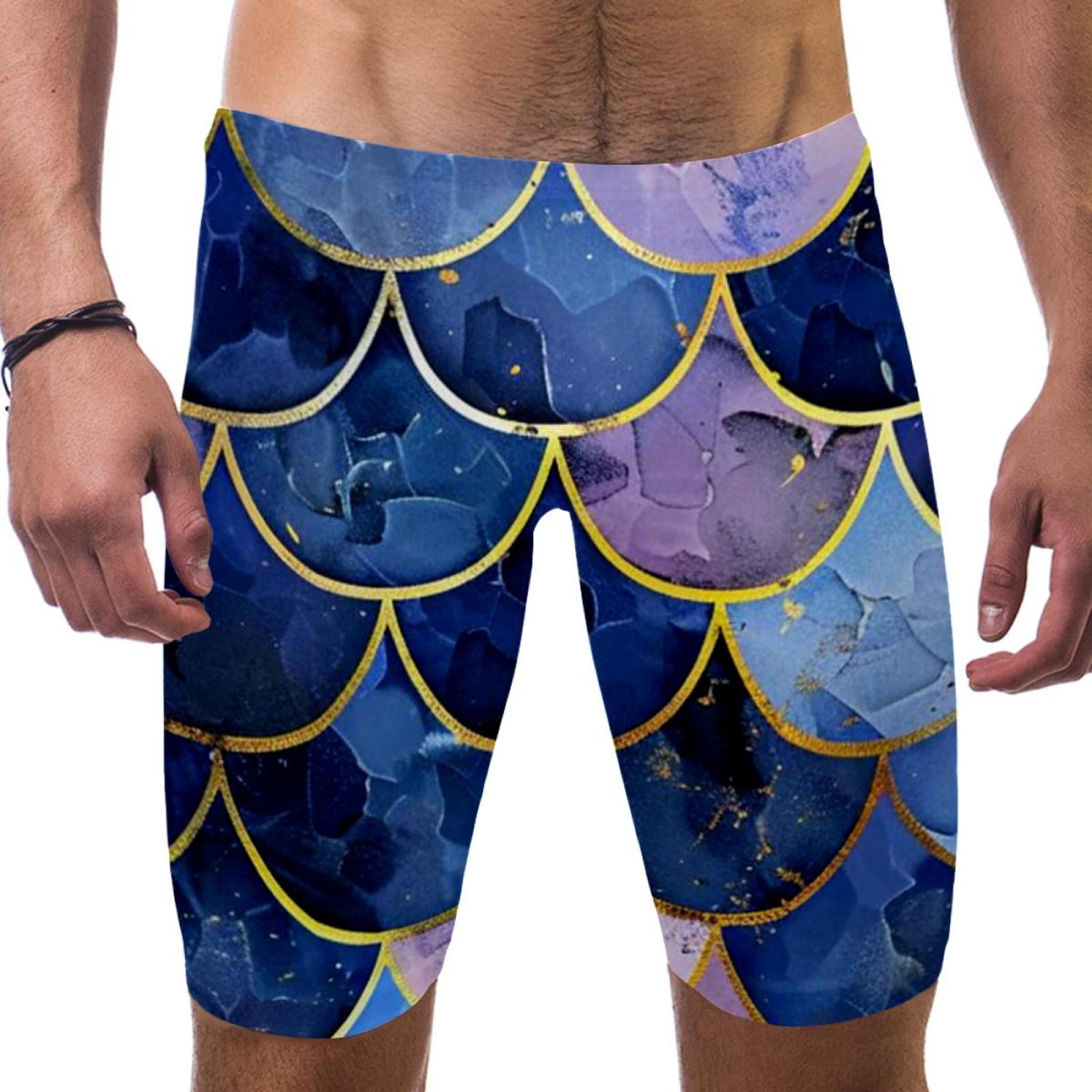 Mens Swim Briefs Mens Swim Jammers Blue Purple Gold Scales