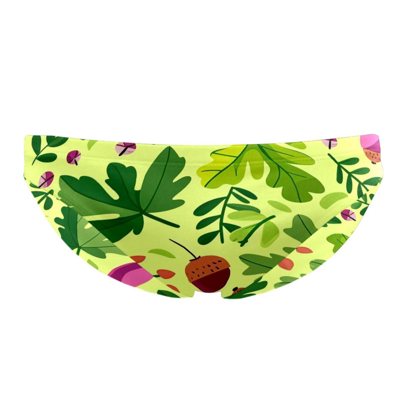 Mens Swim Briefs Mens Swim Jammers Cartoon Leaves Nut Flower