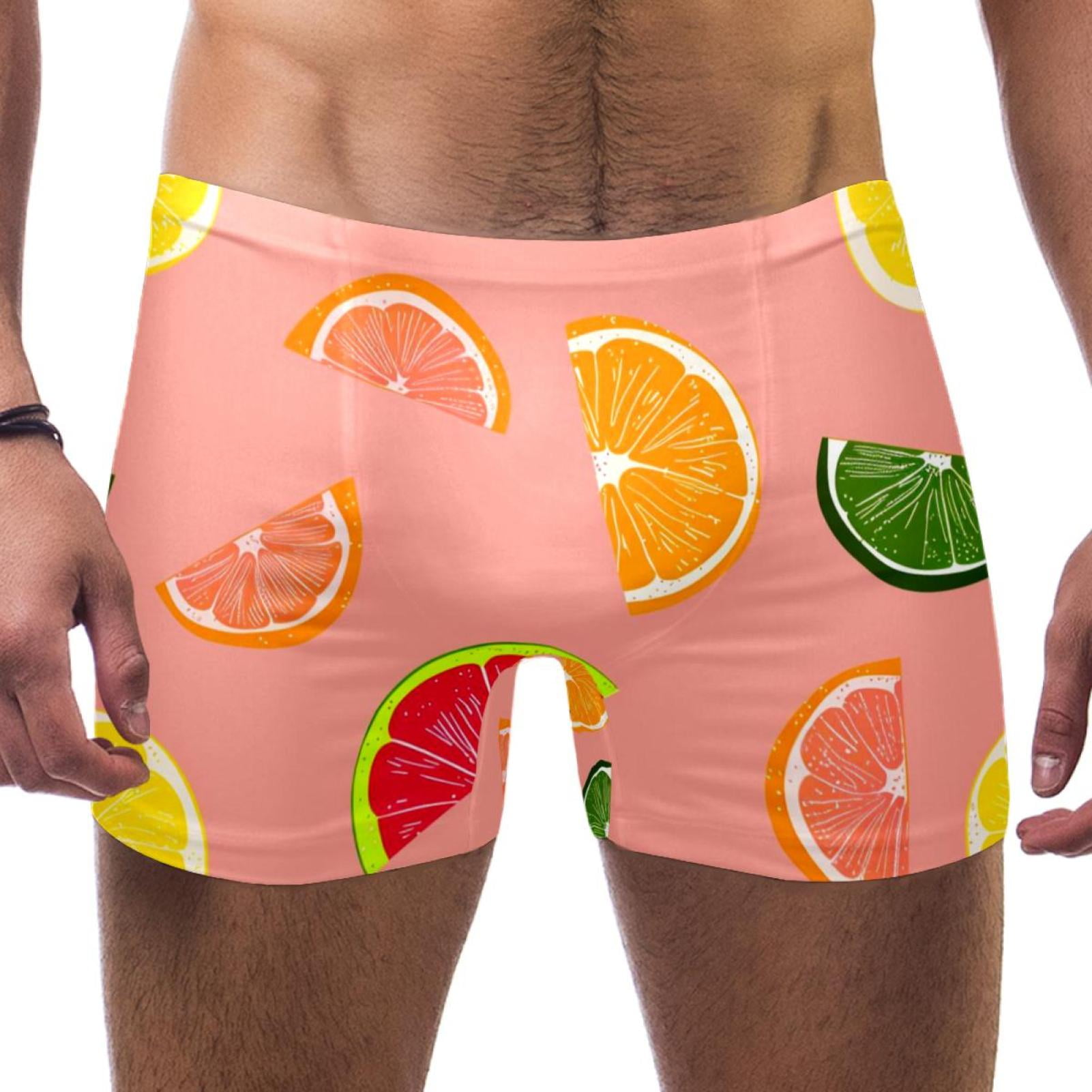Mens Swim Briefs Swim Briefs For Men Cartoon Fruit Lemon Orange Lime