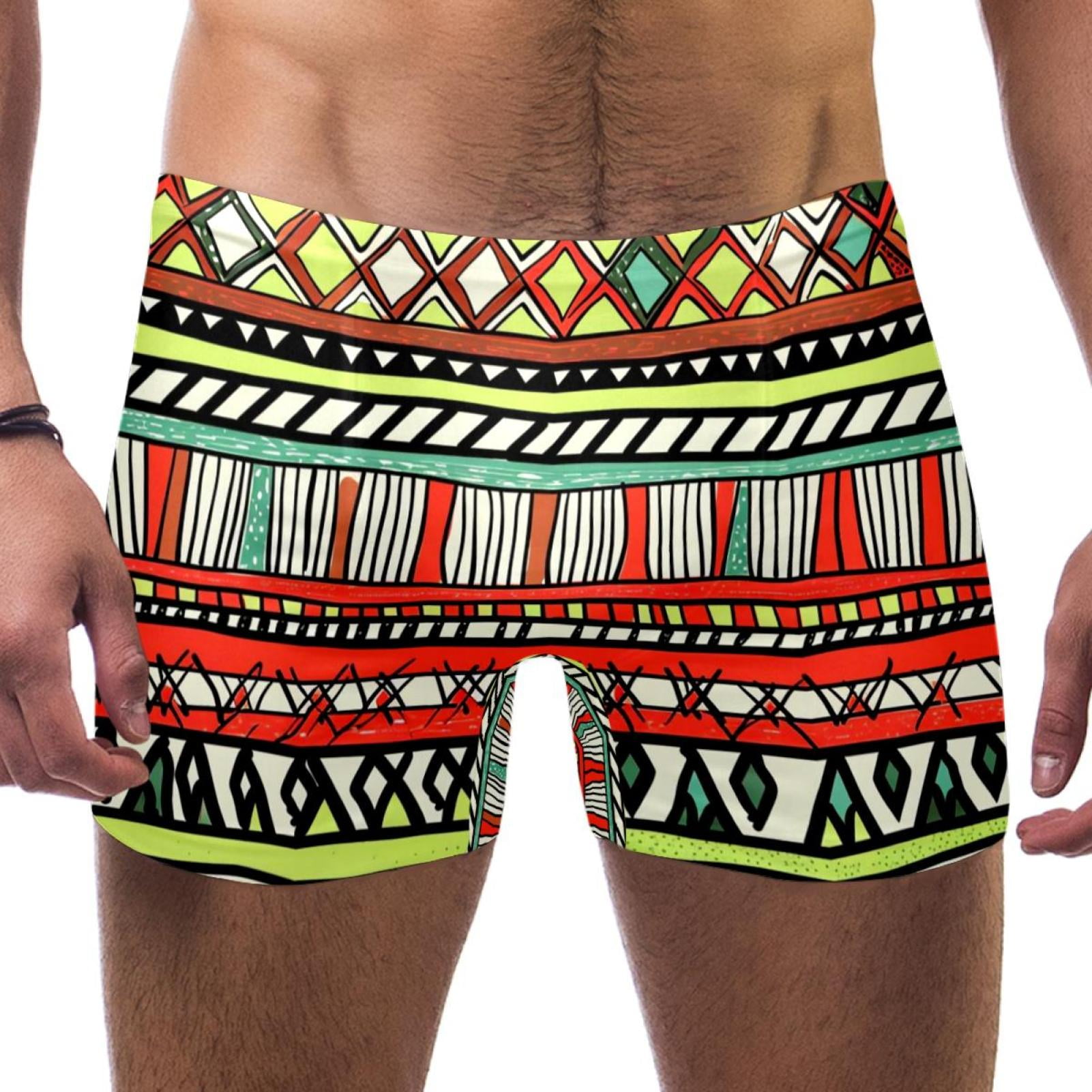 Mens Swim Briefs Swim Briefs For Men Ethnic Tribal Geometric Stripes Vintage Art
