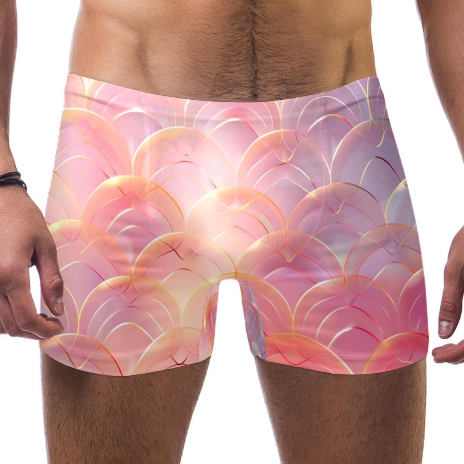 Mens Swim Briefs Swim Briefs For Men Mermaid Pink Scale Modern Pattern