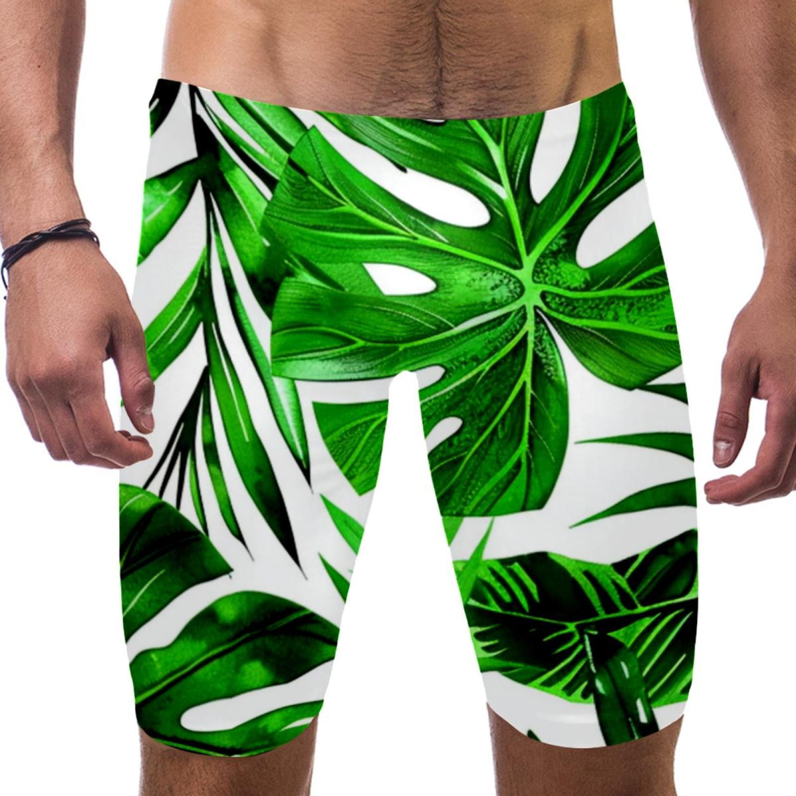Mens Swim Briefs Swim Briefs For Men Modern Green Tropical Palm Leaves