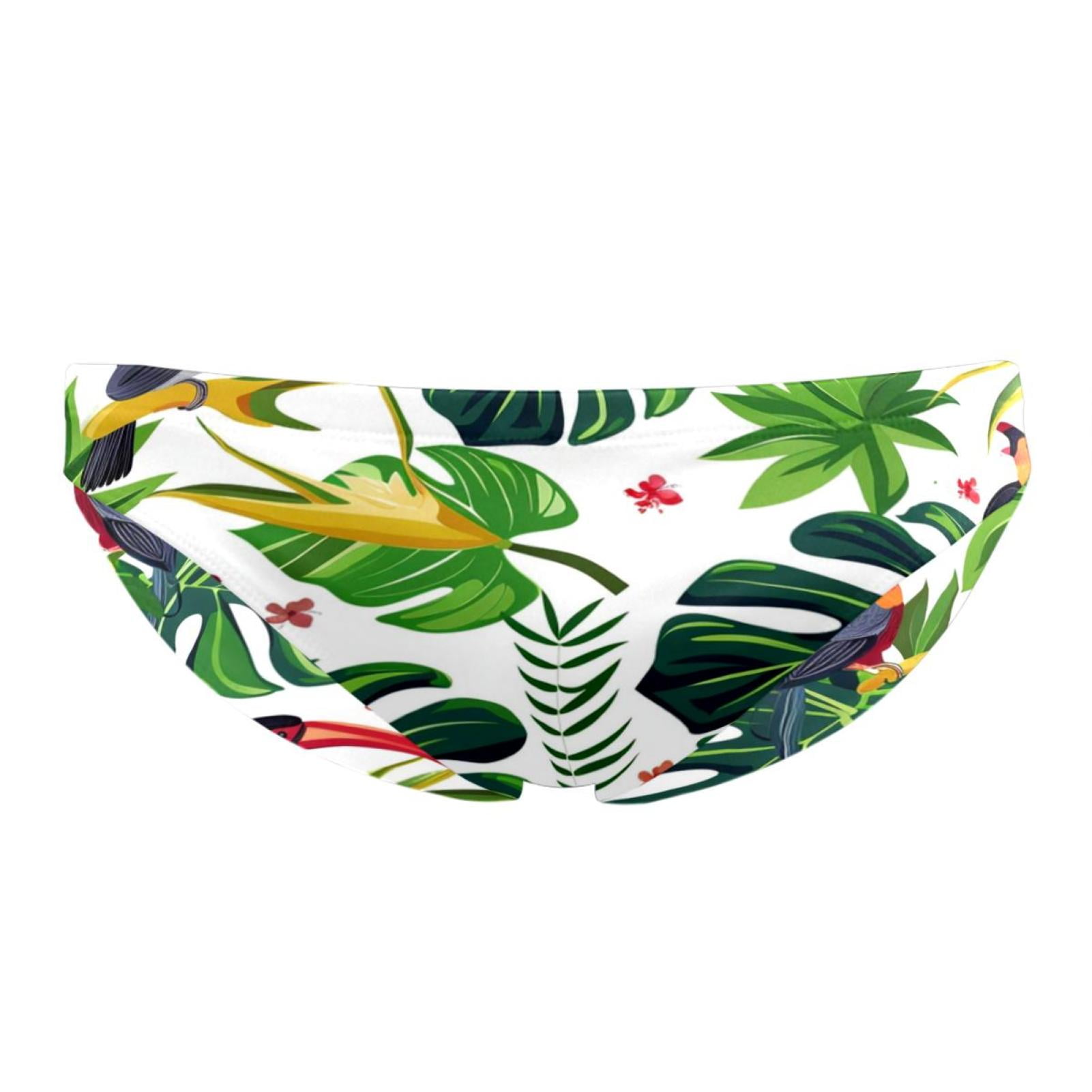 Mens Swim Briefs Swim Briefs For Men Modern Tropical Plant Bird Flower