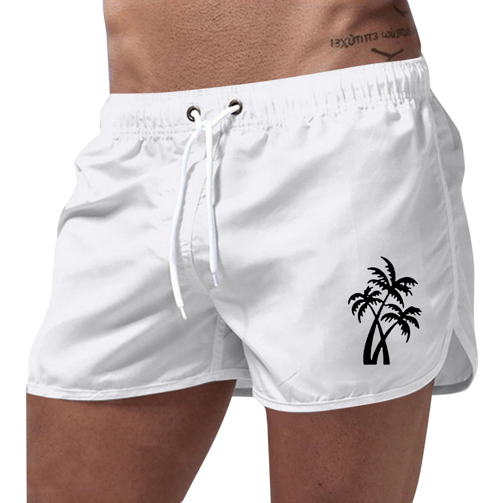 Mens Swim Trunks 5 Inch Regular Fit Beach Shorts Tropical Print ...