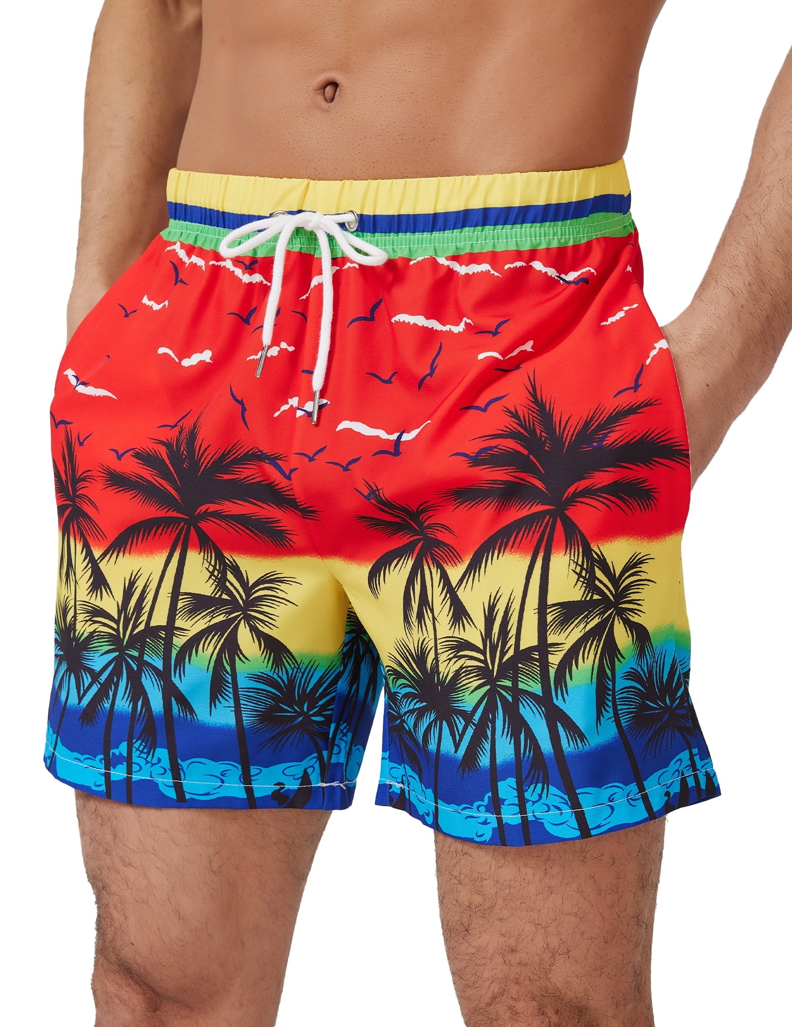 Mens Swim Trunks 7" Swimming Trunks Quick Dry Swim Shorts for Men ...