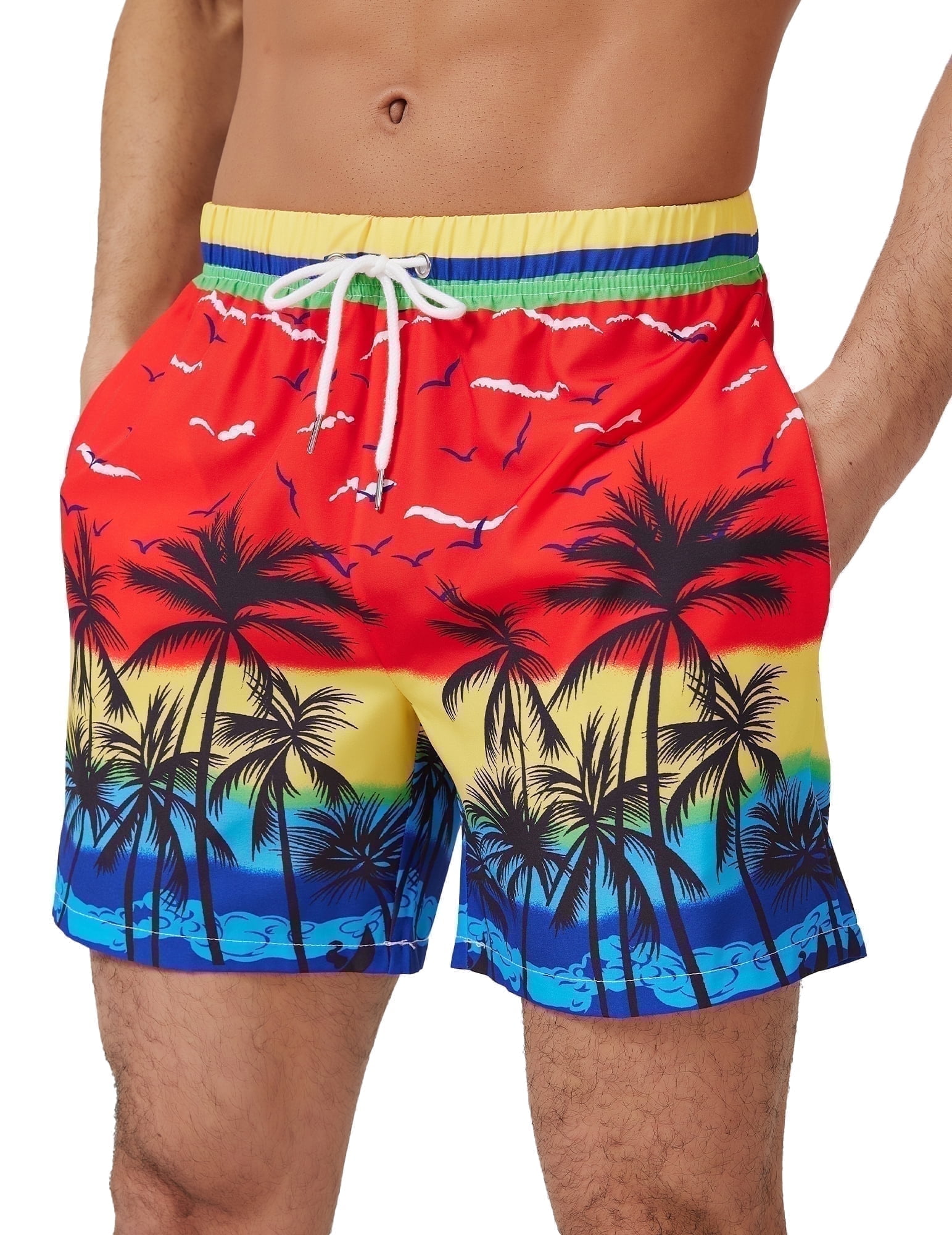 Puztloy Mens Swim Trunks 7" Swimming Trunks Quick Dry Swim Shorts for ...