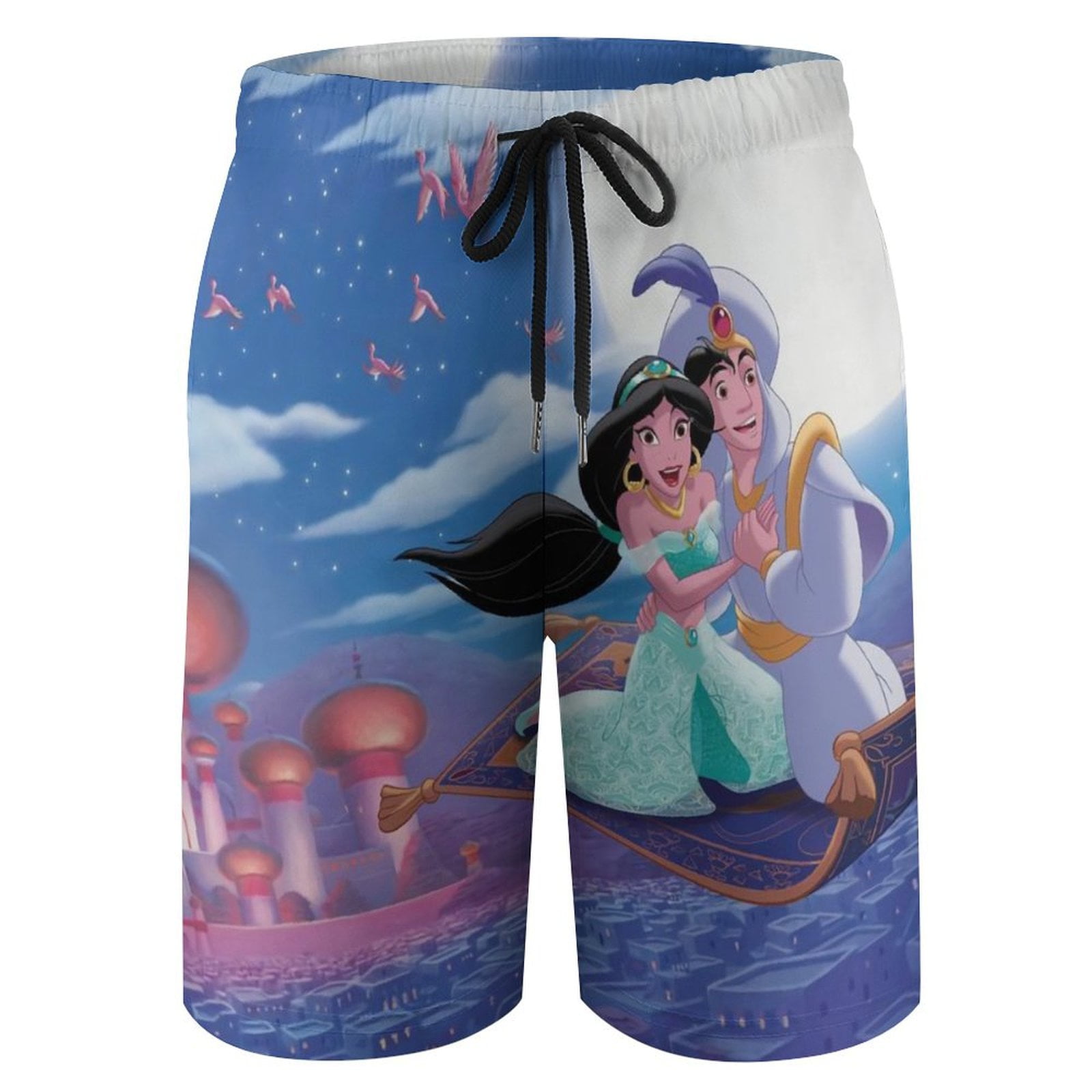 Mens Swim Trunks,Aladdin Princess Jasmine Magic Carpet Pose Boys Swim ...