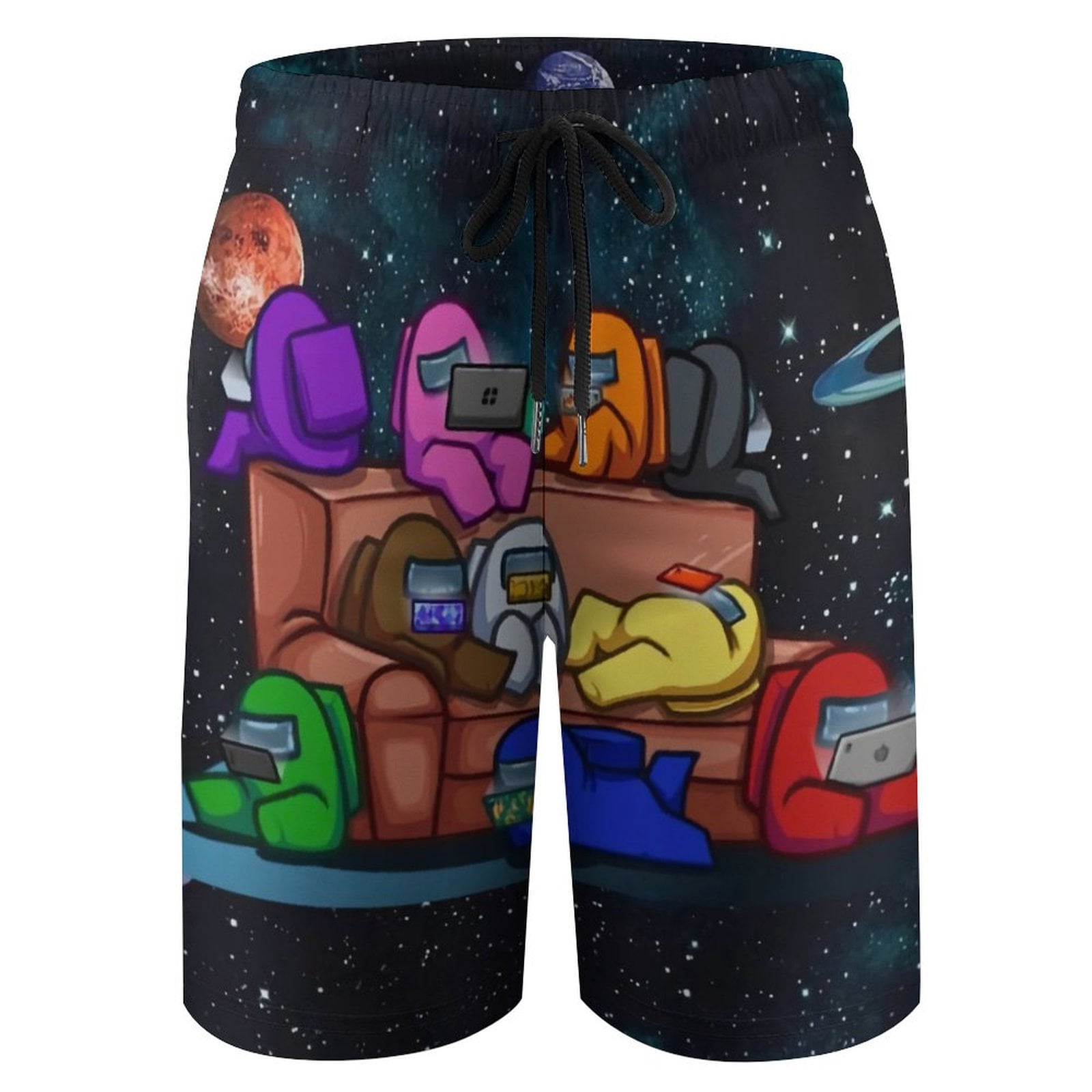 Mens Swim Trunks,Among Us Crewmates Boys Swim Trunks with Boxer Brief ...