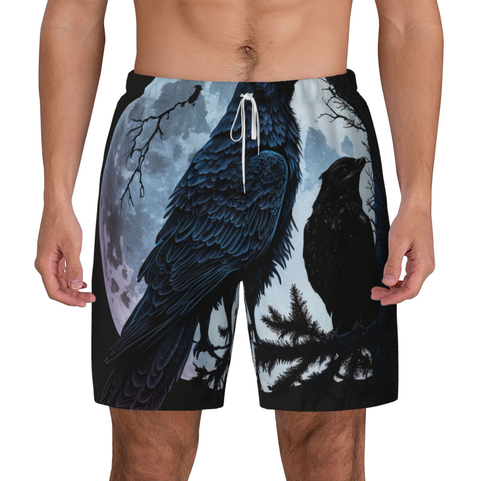 Mens Swim Trunks Bathing Suit Summer Swimming Board Shorts Wolf Raven ...