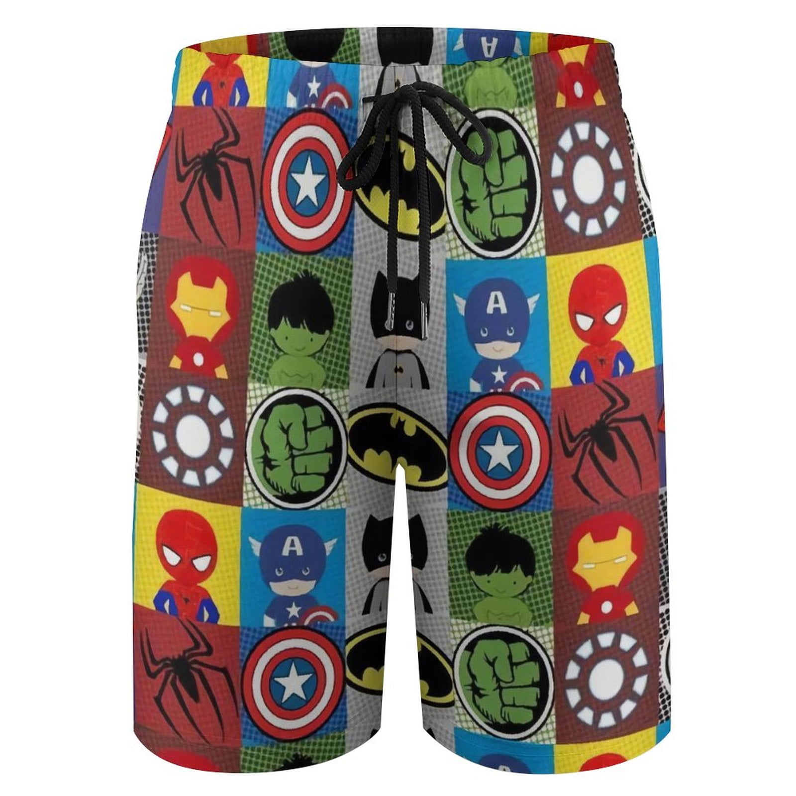 Mens Swim Trunks,Cartoon Spider-Man Boys Swim Trunks with Boxer Brief ...