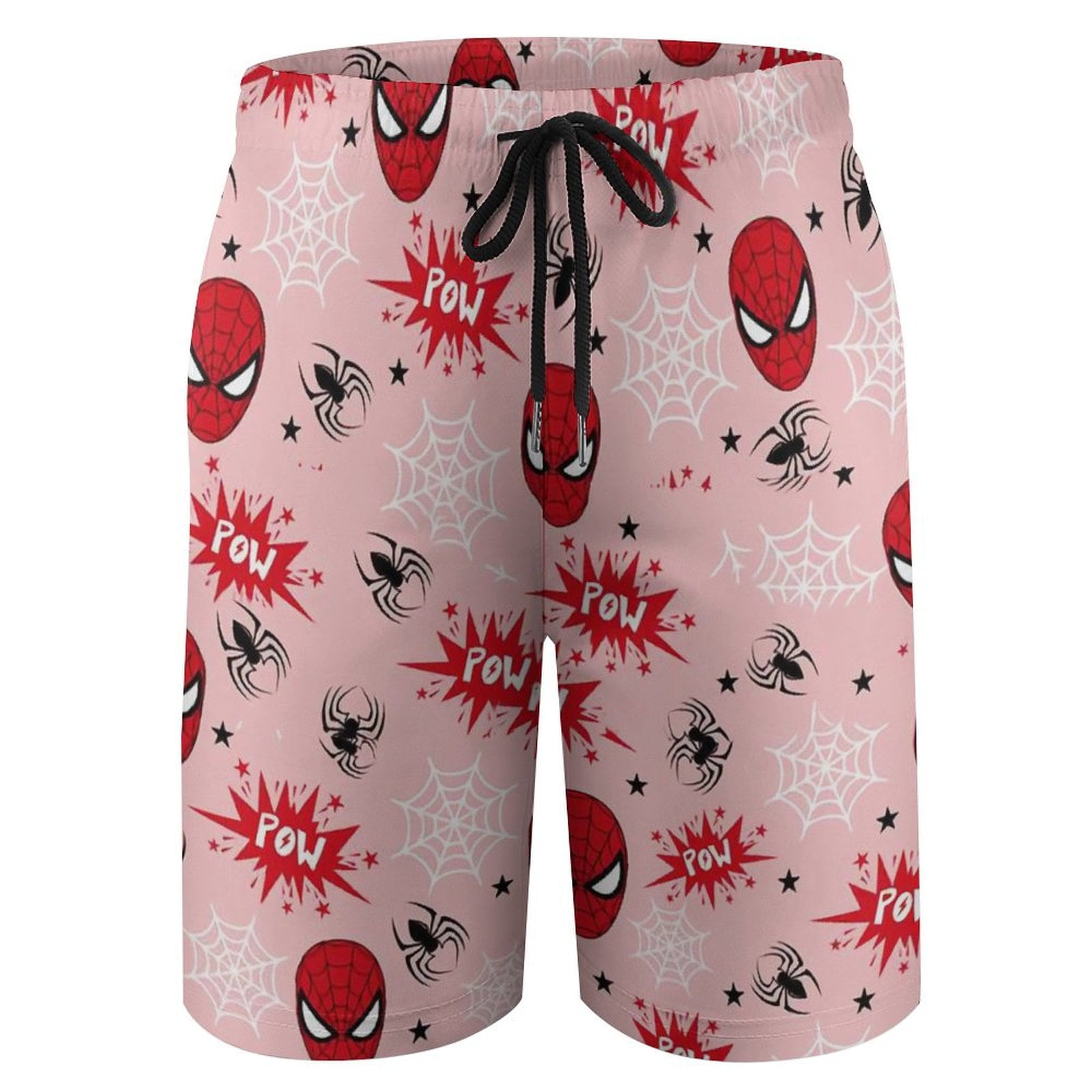 Mens Swim Trunks,Cartoon Spider-Man Head Boys Swim Trunks Compression ...