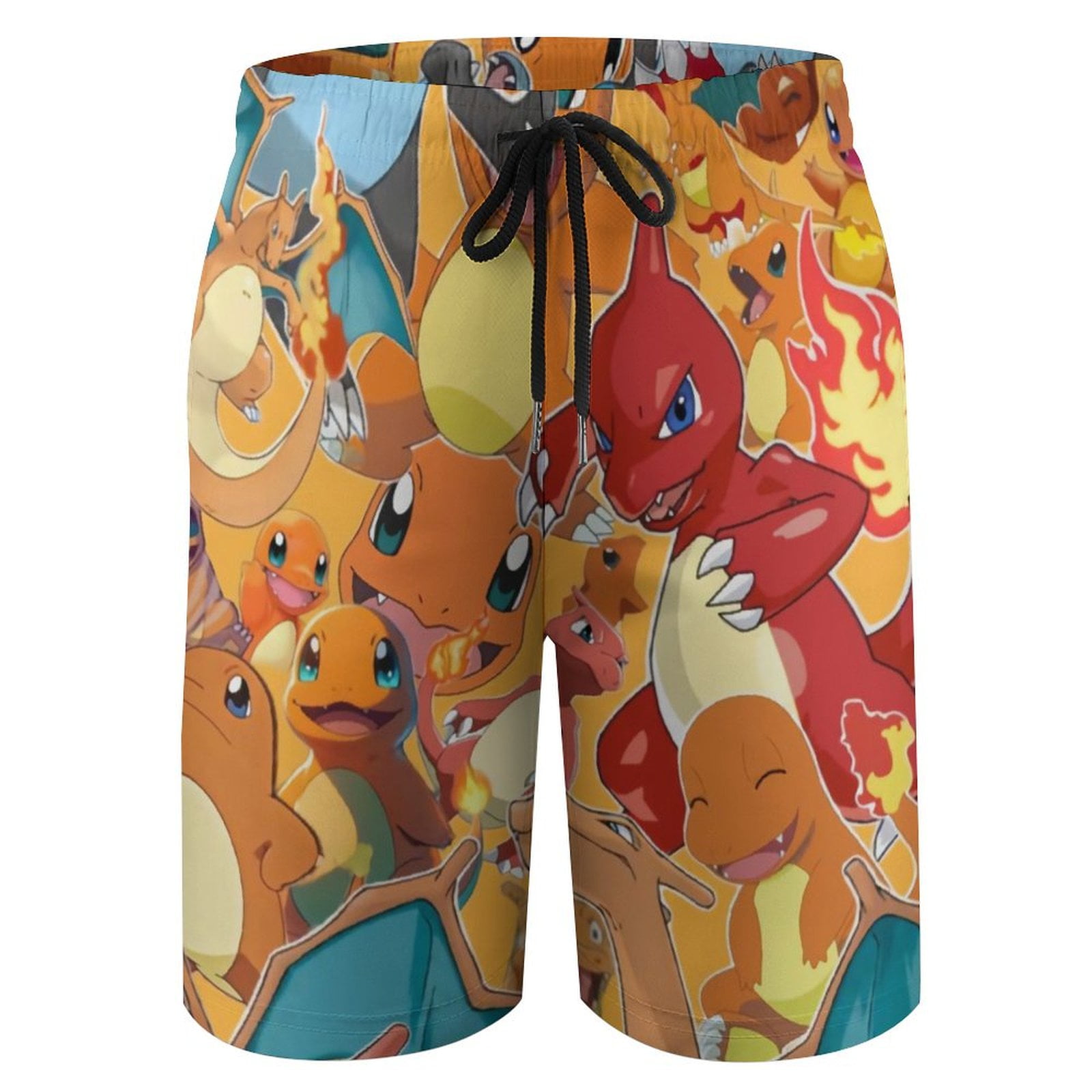 Mens Swim Trunks,Charmander Collage Boys Swim Trunks with Boxer Brief ...
