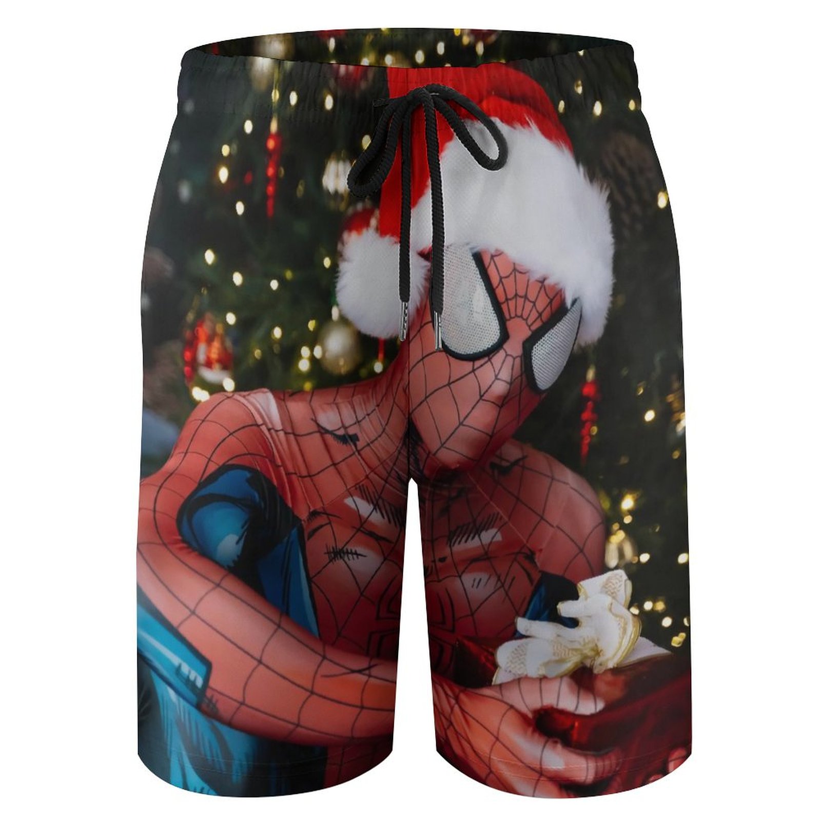 Mens Swim Trunks,Christmas Spider-Man Boys Swim Trunks with Boxer Brief ...