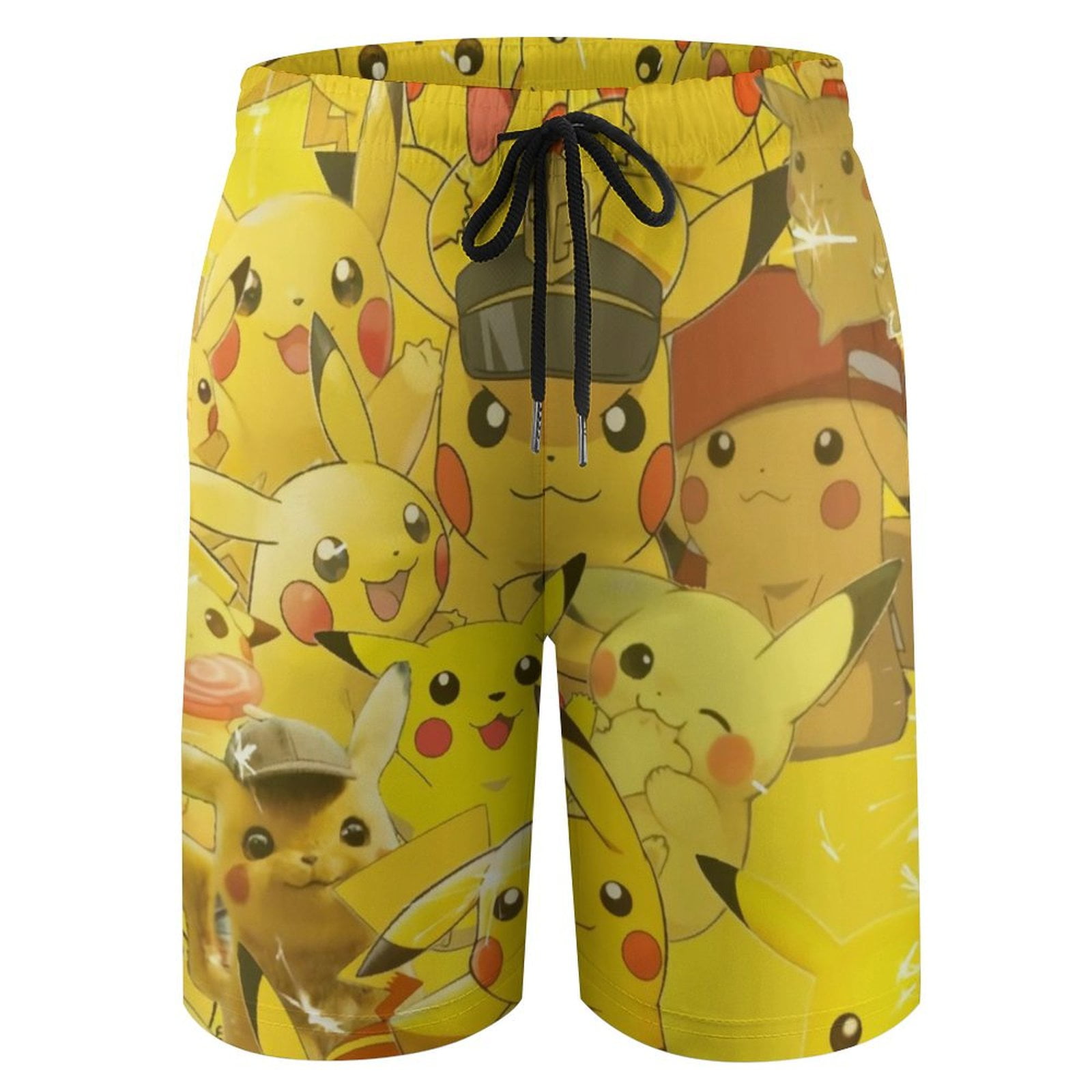 Mens Swim Trunks,Cute Pokémon-Pikachu Boys Swim Trunks with Boxer Brief ...