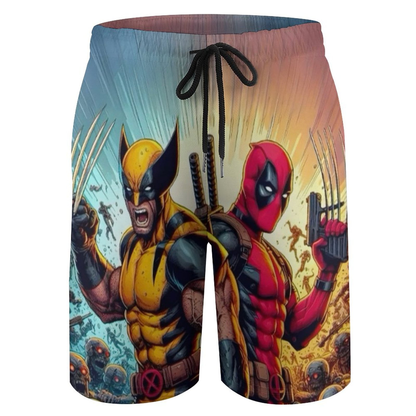 Mens Swim Trunks,Deadpool & Wolverine Boys Swim Trunks Compression ...