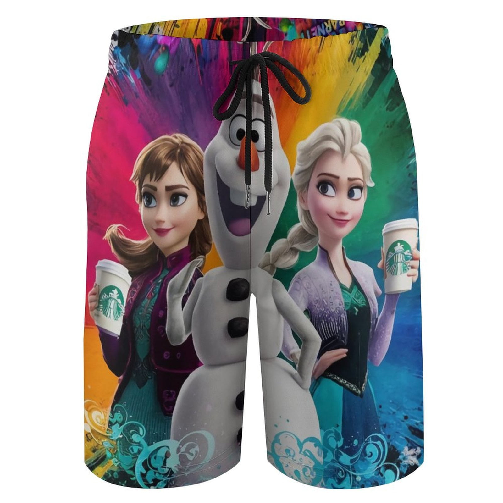 Mens Swim Trunks,Frozen Anna And Elsa Olaf Boys Swim Trunks Swim Shorts ...