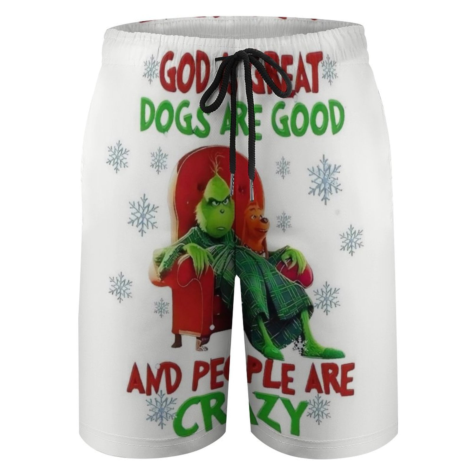 Mens Swim Trunks,GOD IS GREAT DOGS ARE GOOD AND PEOPLE ARE CRAZY Boys ...