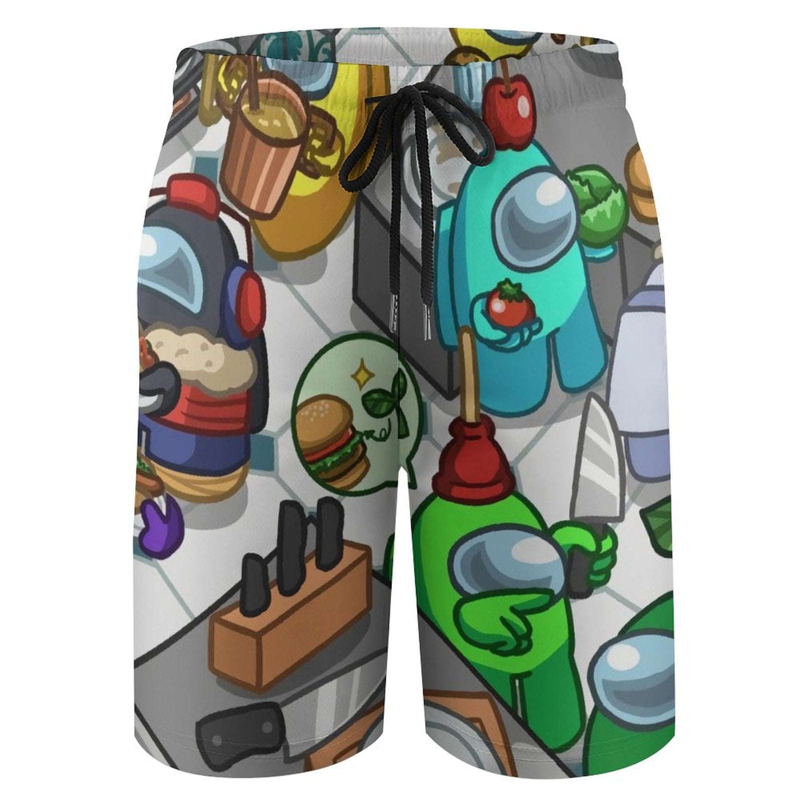 Mens Swim Trunks,Gaming Among Us Dining Room Boys Swim Trunks with ...