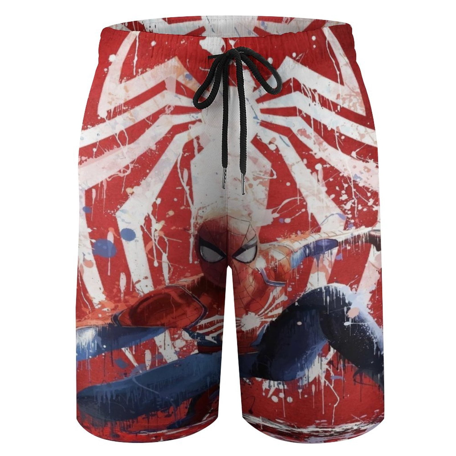 Mens Swim Trunks,Graffiti Spider-Man Boys Swim Trunks with Compression ...