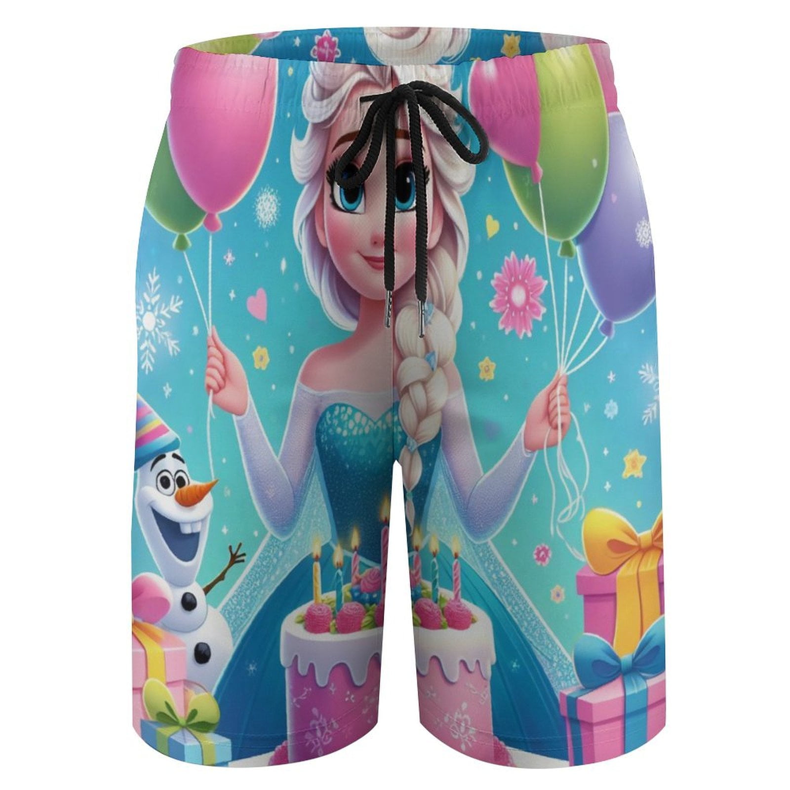 Mens Swim Trunks,Happy Birthday Frozen Elsa Boys Swim Trunks Swim ...
