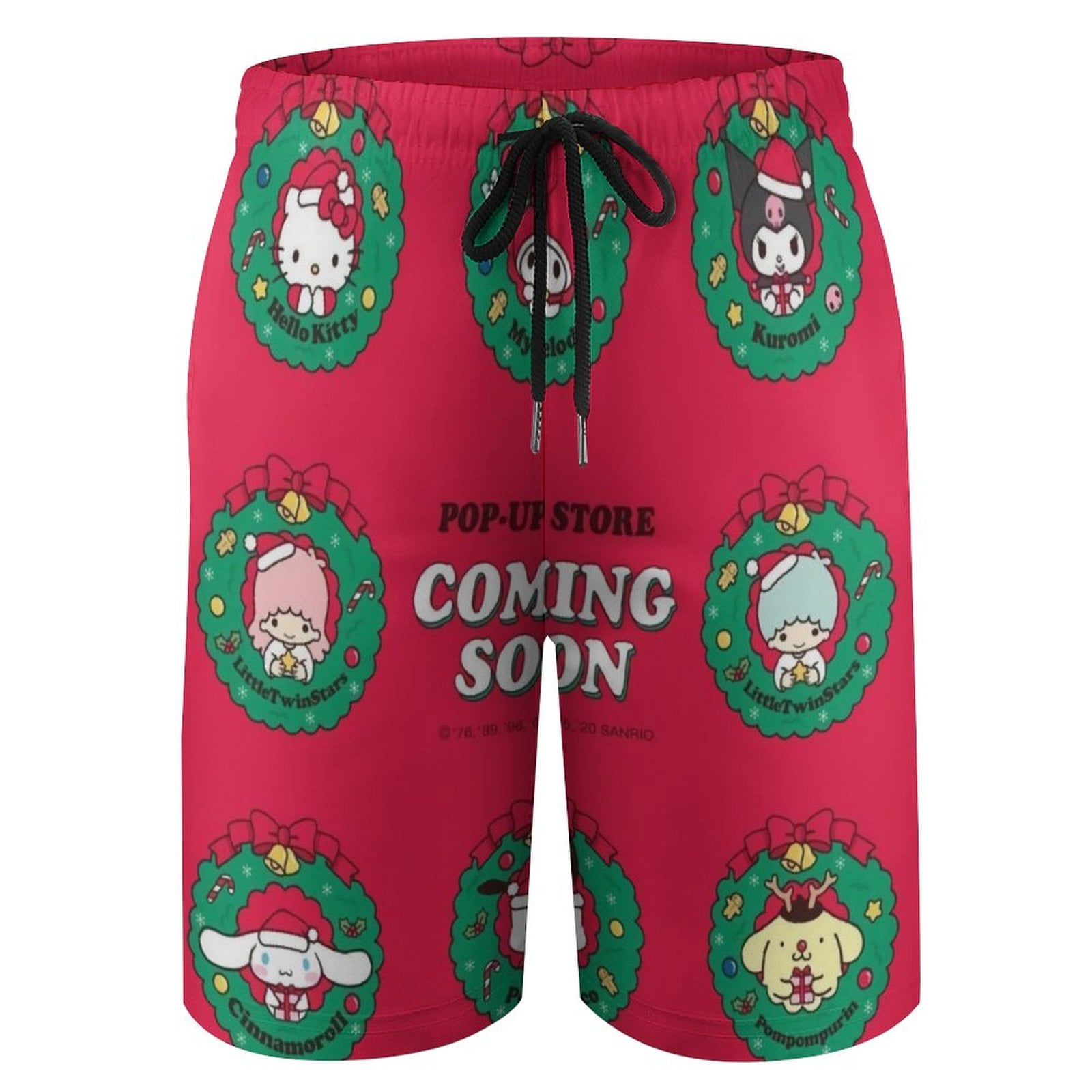 Mens Swim Trunks,Happy Holidays Kuromi Melody Hello-Kitty Boys Swim ...