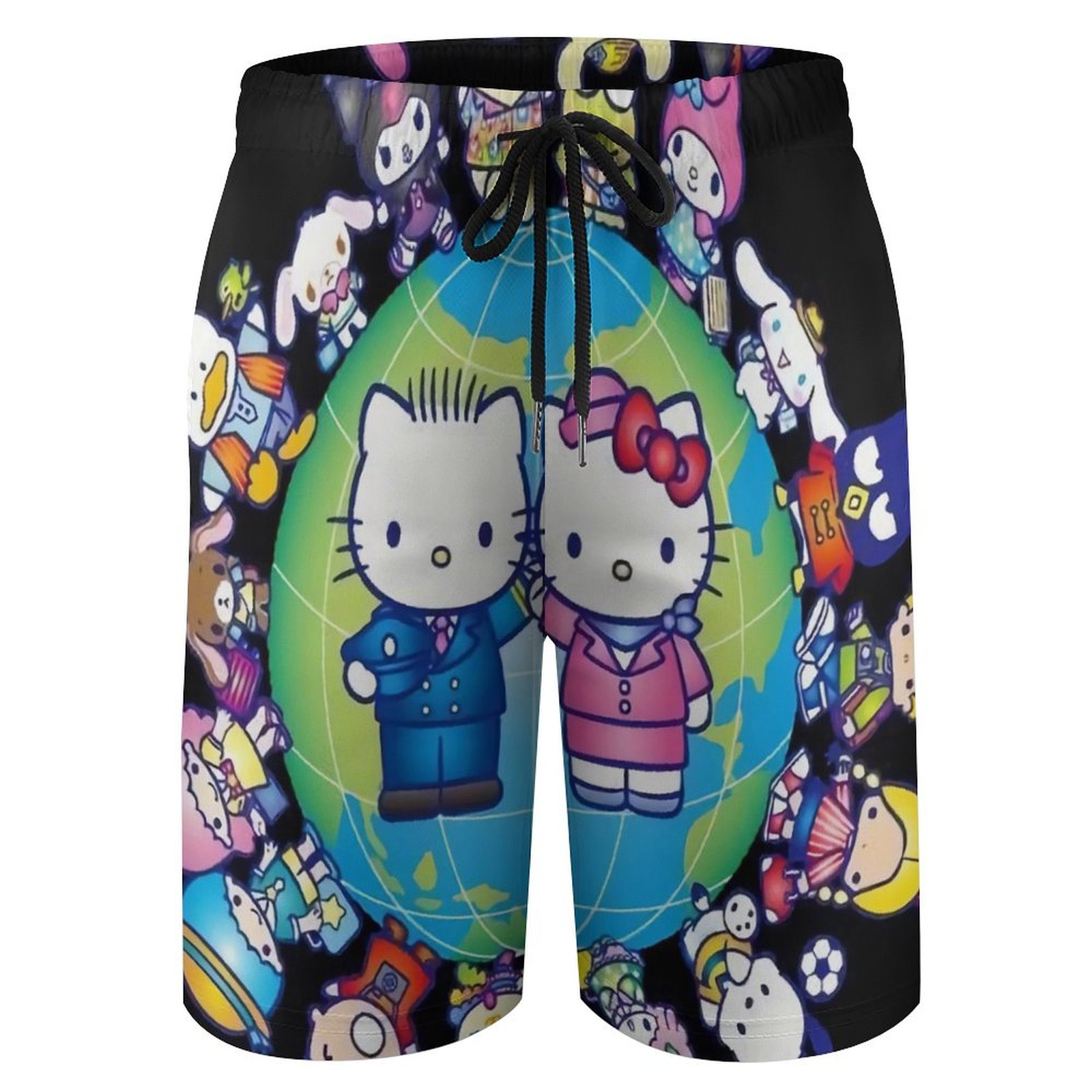 Mens Swim Trunks,Hello-Kitty Earth Kuromi Melody Cinnamoroll Boys Swim ...