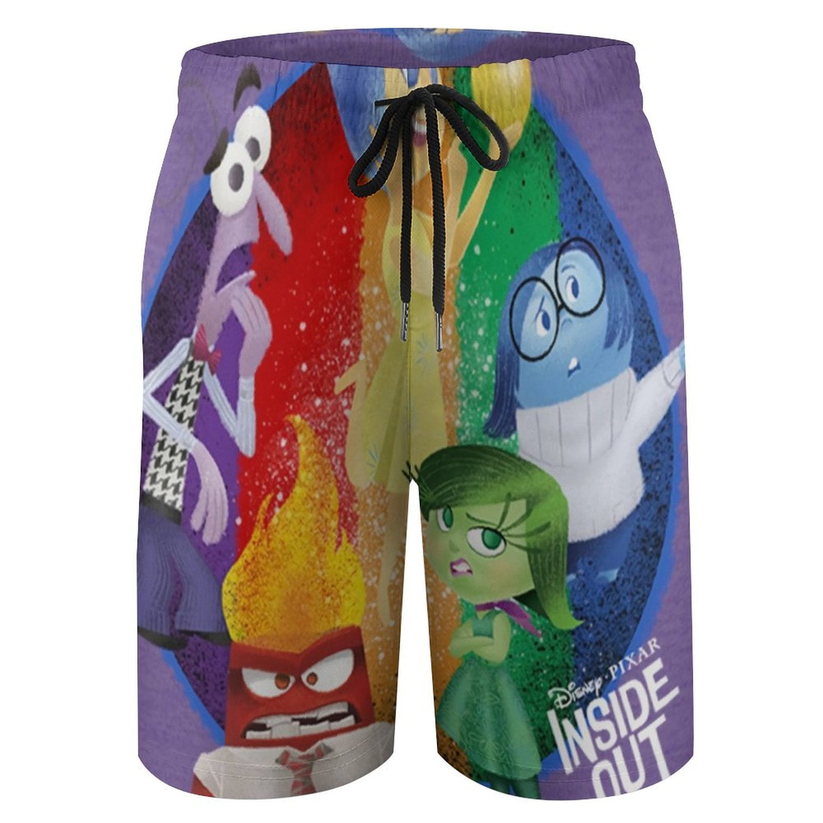 Mens Swim Trunks,Inside Out Colorful Circle of Emotions Boys Swim ...