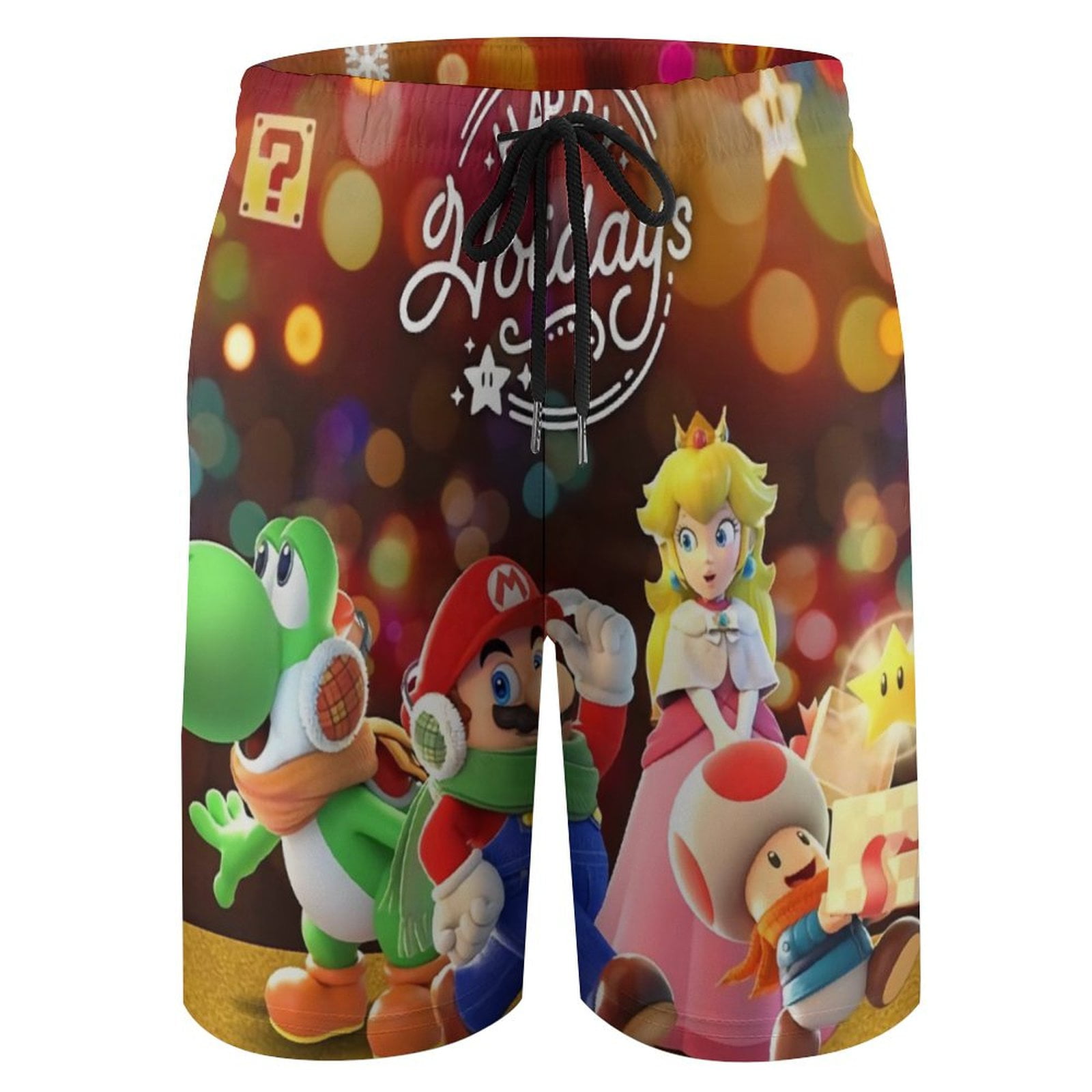 Mens Swim Trunks,Mario And Princesa Peaches Boys Swim Trunks with ...