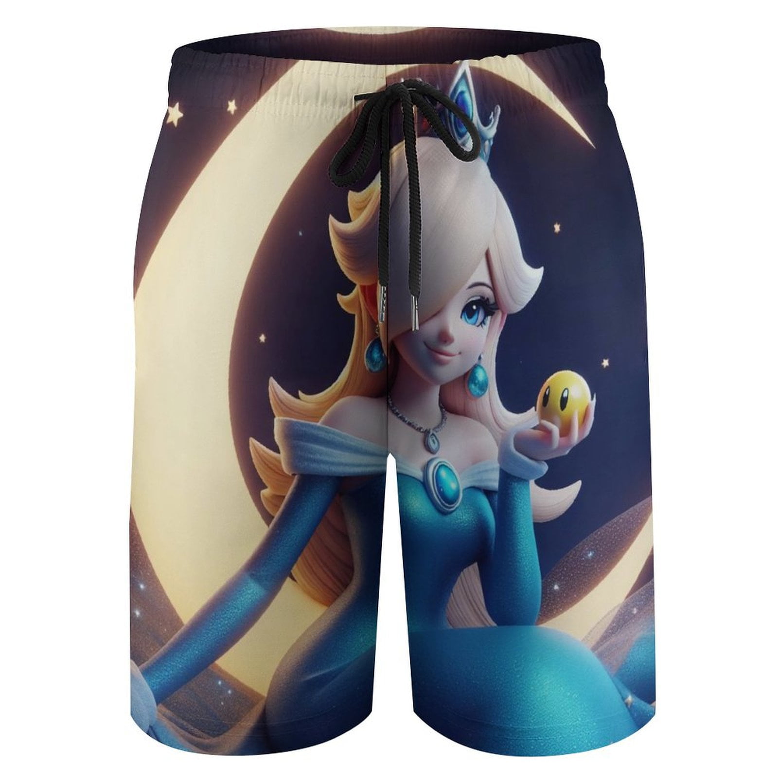 Mens Swim Trunks,Mario Rosalina Blue Star Blond Boys Swim Trunks with ...