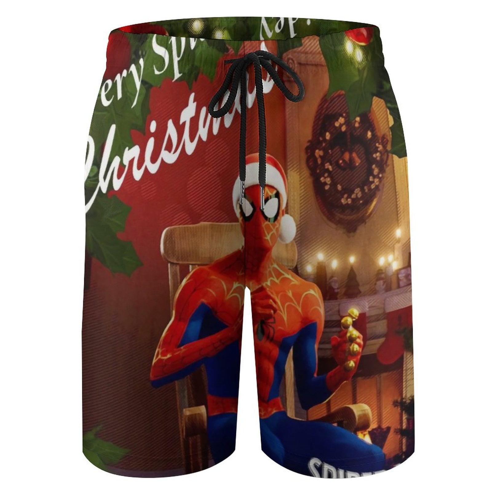 Mens Swim Trunks,Merry Christmas Spider-Man Boys Swim Trunks with ...
