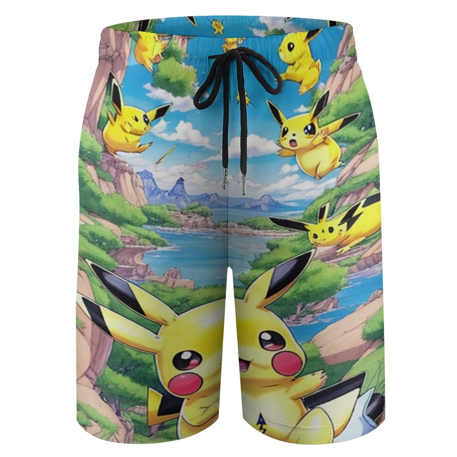 Mens Swim Trunks,Pikachu The Iconic Electric Mouse Pokémon Boys Swim ...