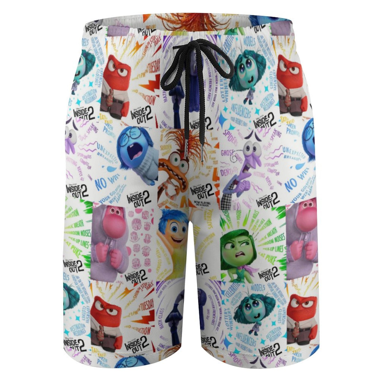 Mens Swim Trunks,Pixar Inside Out Current Mood Many Emotions Boys Swim ...