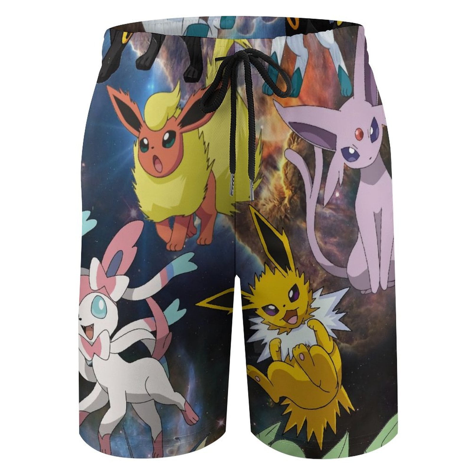 Mens Swim Trunks,Pokémon Eevee Evolutions Boys Swim Trunks with Compression Liner Kids Swimsuits ...