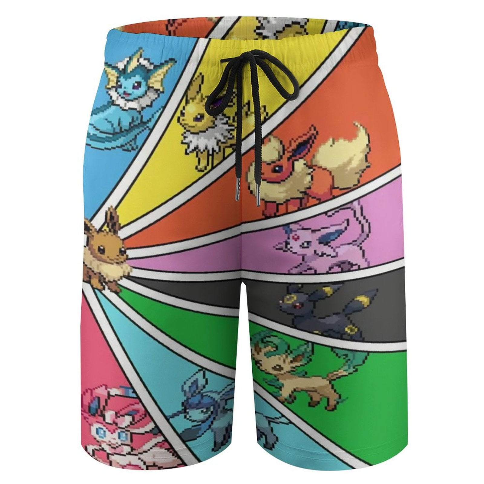 Mens Swim Trunks,Pokémon-Eevee Vaporeon Flareon Boys Swim Trunks with Boxer Brief Liner ...
