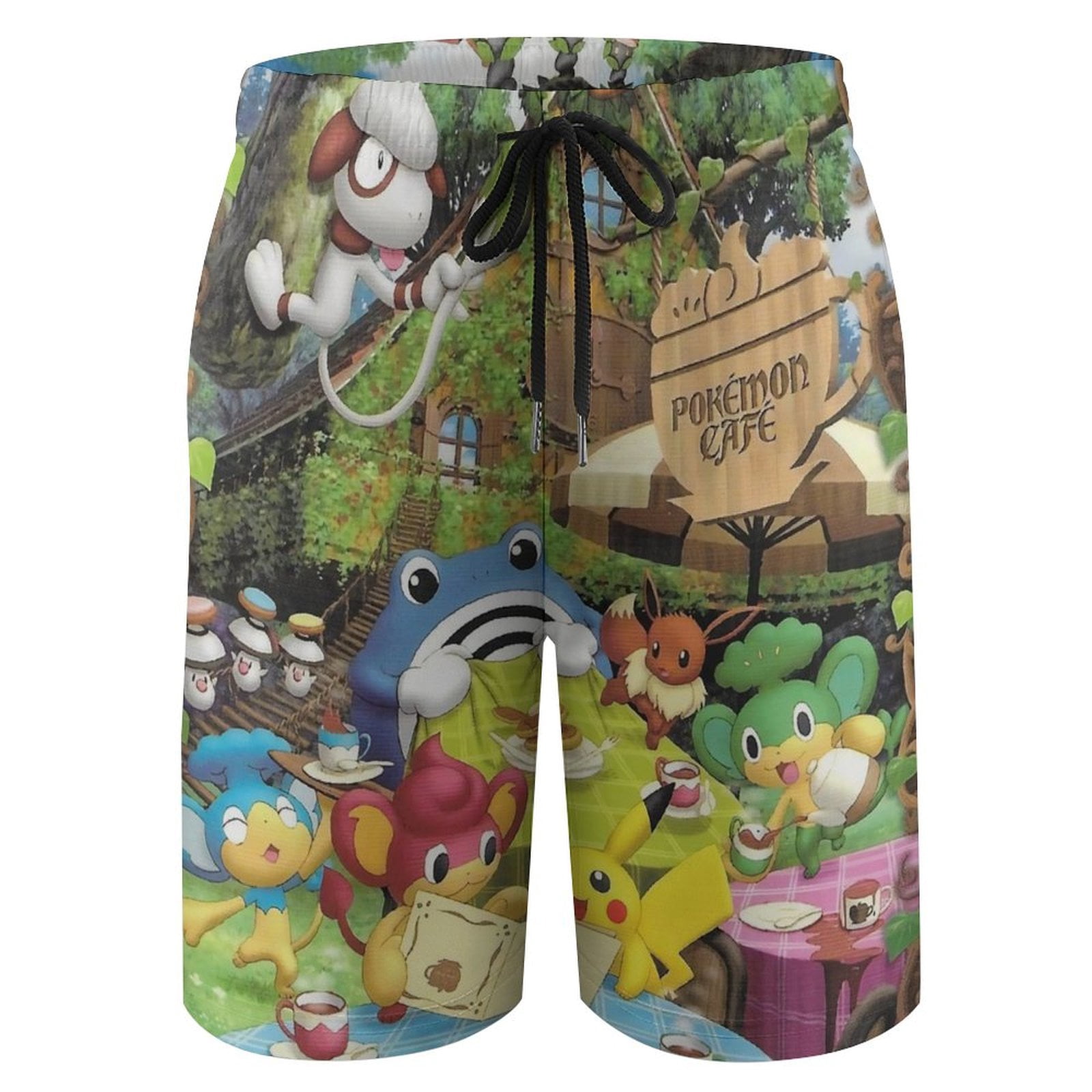 Mens Swim Trunks,Pokémon Party Boys Swim Trunks with Boxer Brief Liner ...