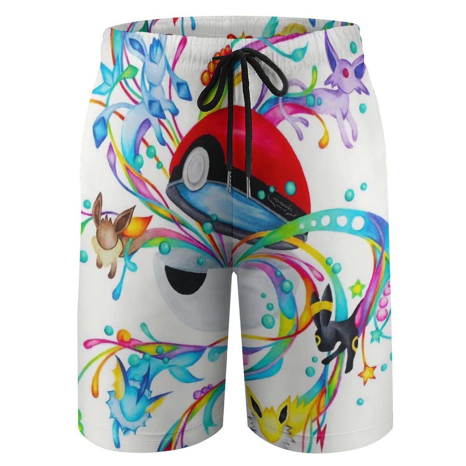 Mens Swim Trunks,Pokémon Pikachu Ball Boys Swim Trunks with Boxer Brief ...