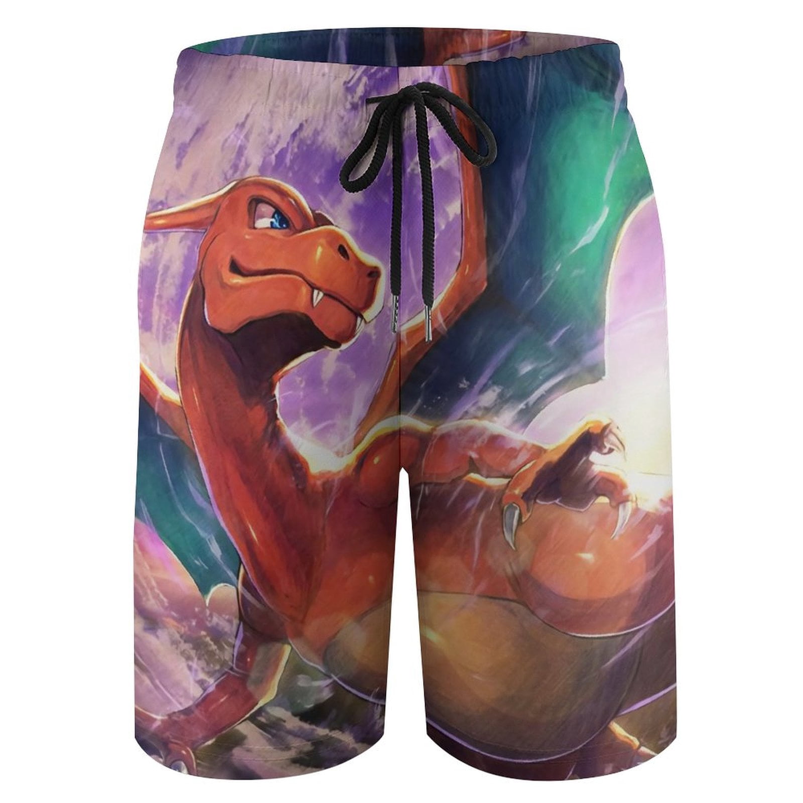Mens Swim Trunks,Pokémon Pikachu Charizard Boys Swim Trunks with Boxer ...