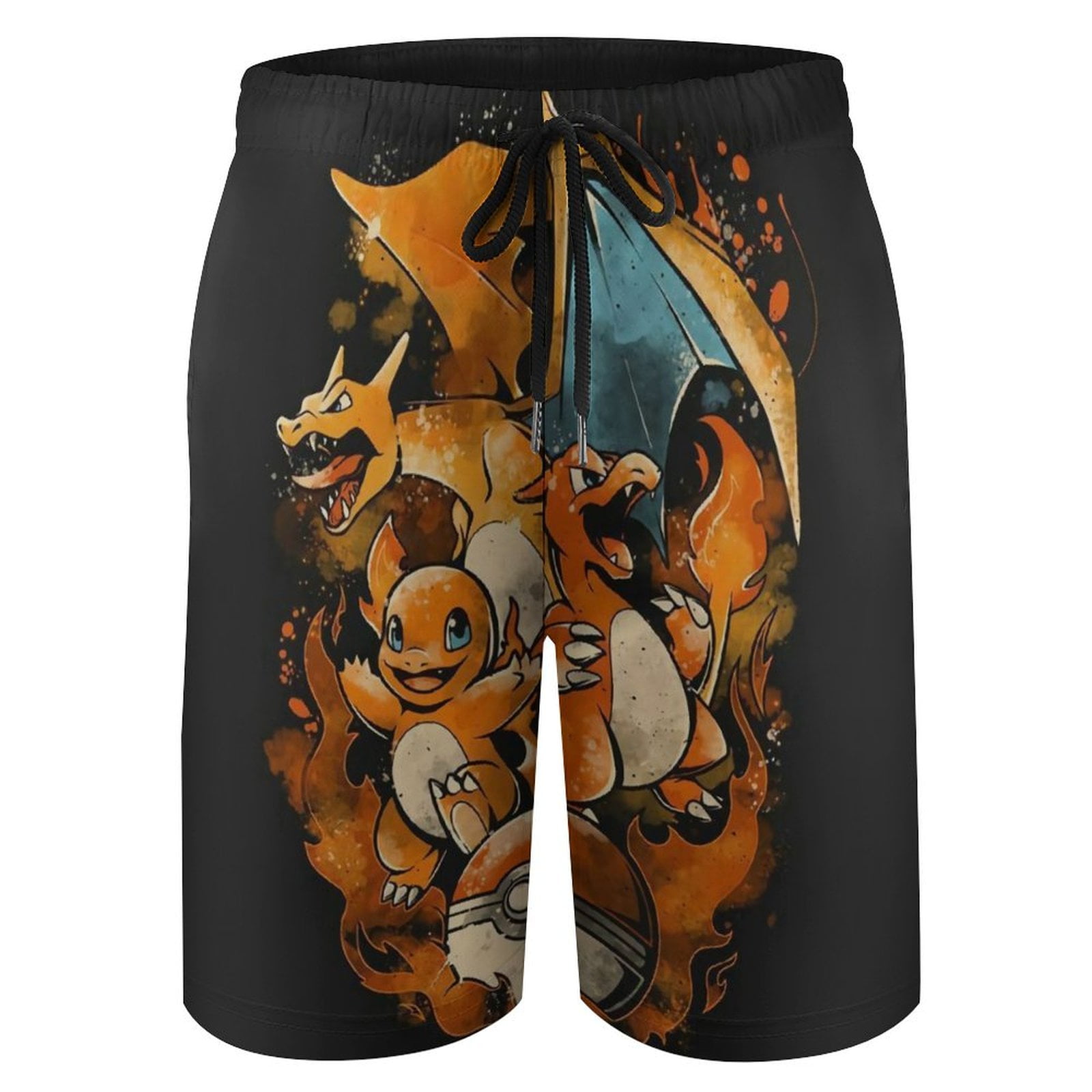 Mens Swim Trunks,Pokémon-Pikachu Charizard Boys Swim Trunks with ...