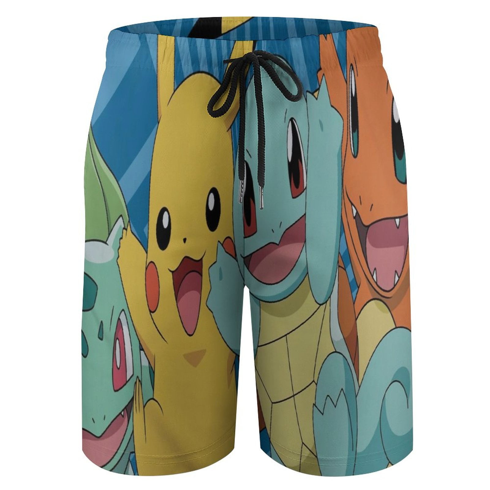 Mens Swim Trunks,Pokémon Pikachu-Charmander Squirtle Bulbasaur Boys ...