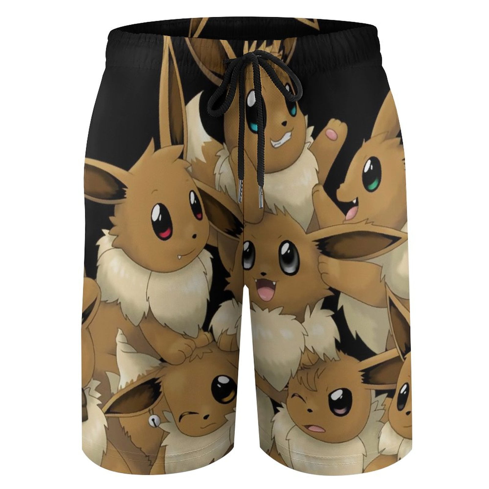 Mens Swim Trunks,Pokémon Pikachu Eevee Boys Swim Trunks with Boxer Brief Liner Compression Boys ...