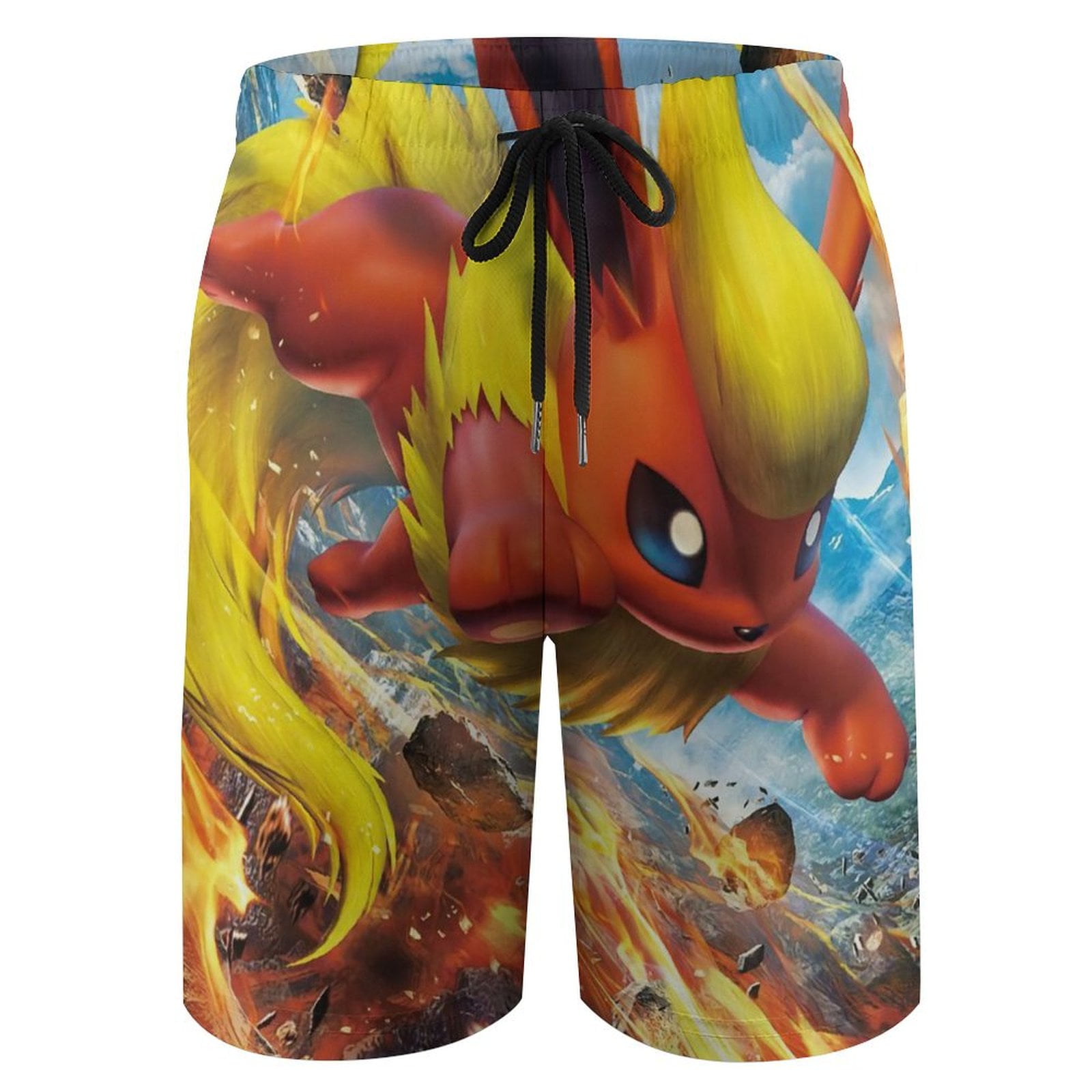 Mens Swim Trunks,Pokémon Pikachu Flareon Boys Swim Trunks with Boxer ...