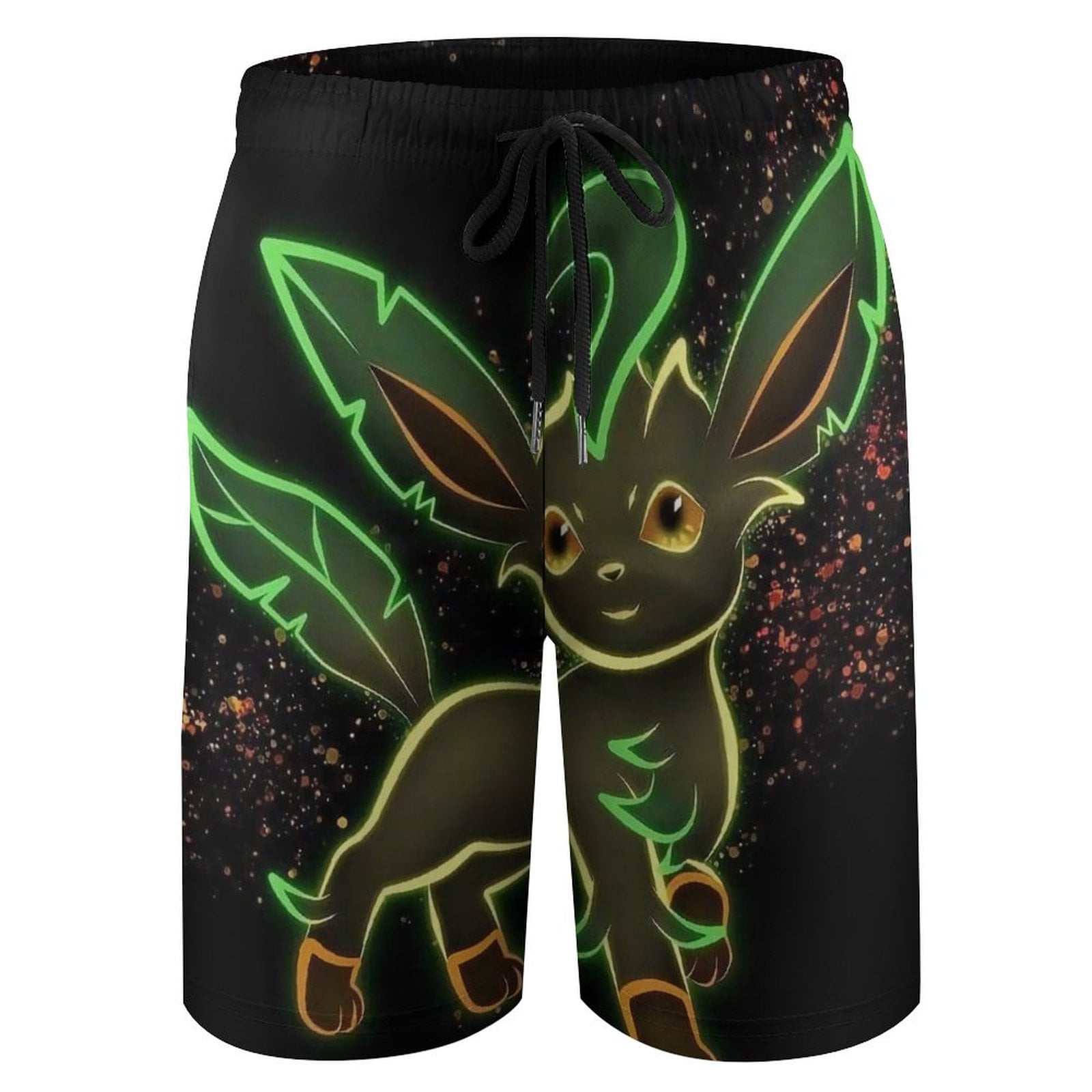 Mens Swim Trunks,Pokémon Pikachu Leafeon Boys Swim Trunks with Compression Liner Kids Swimsuits ...