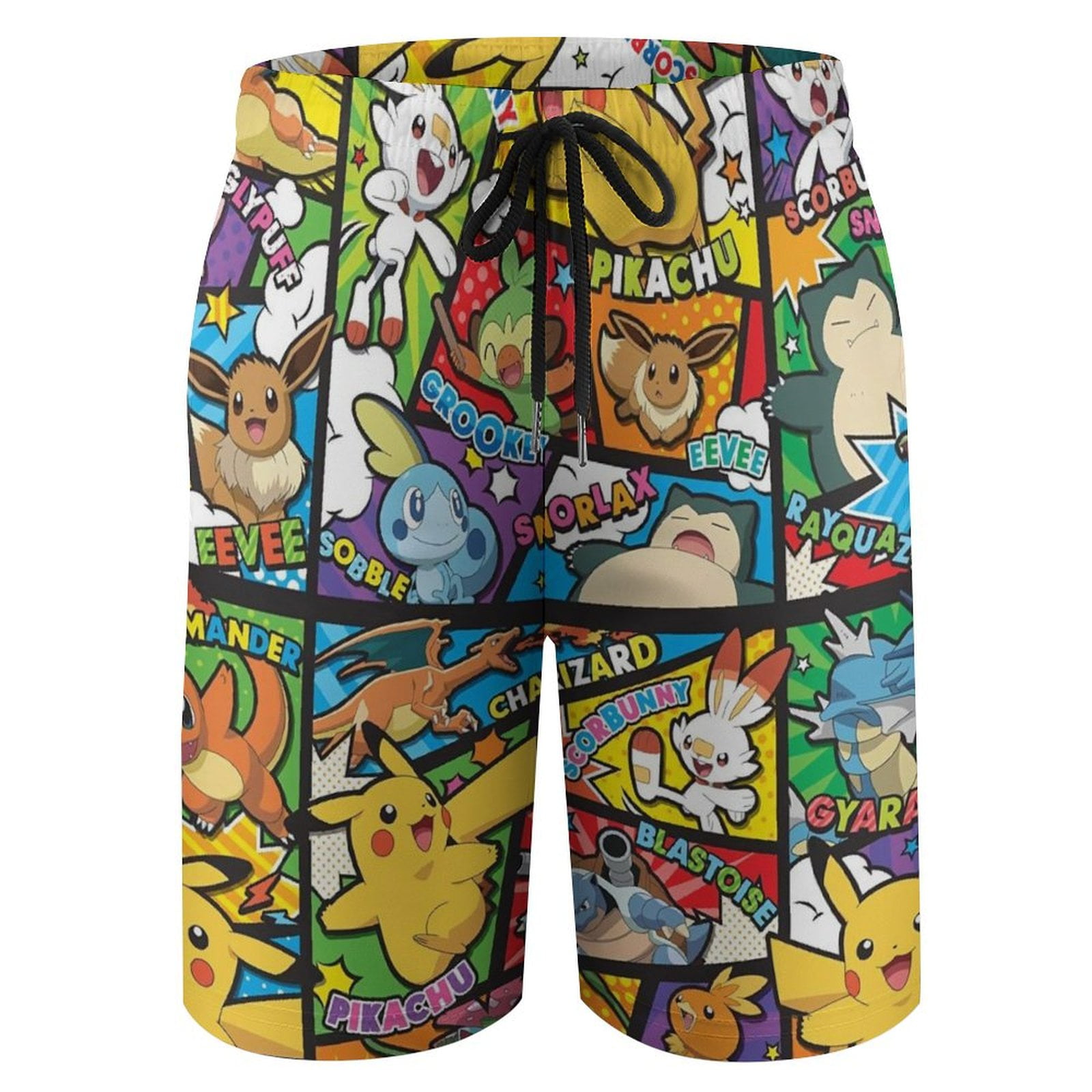 Mens Swim Trunks,Pokémon-Pikachu Panels Boys Swim Trunks Compression ...
