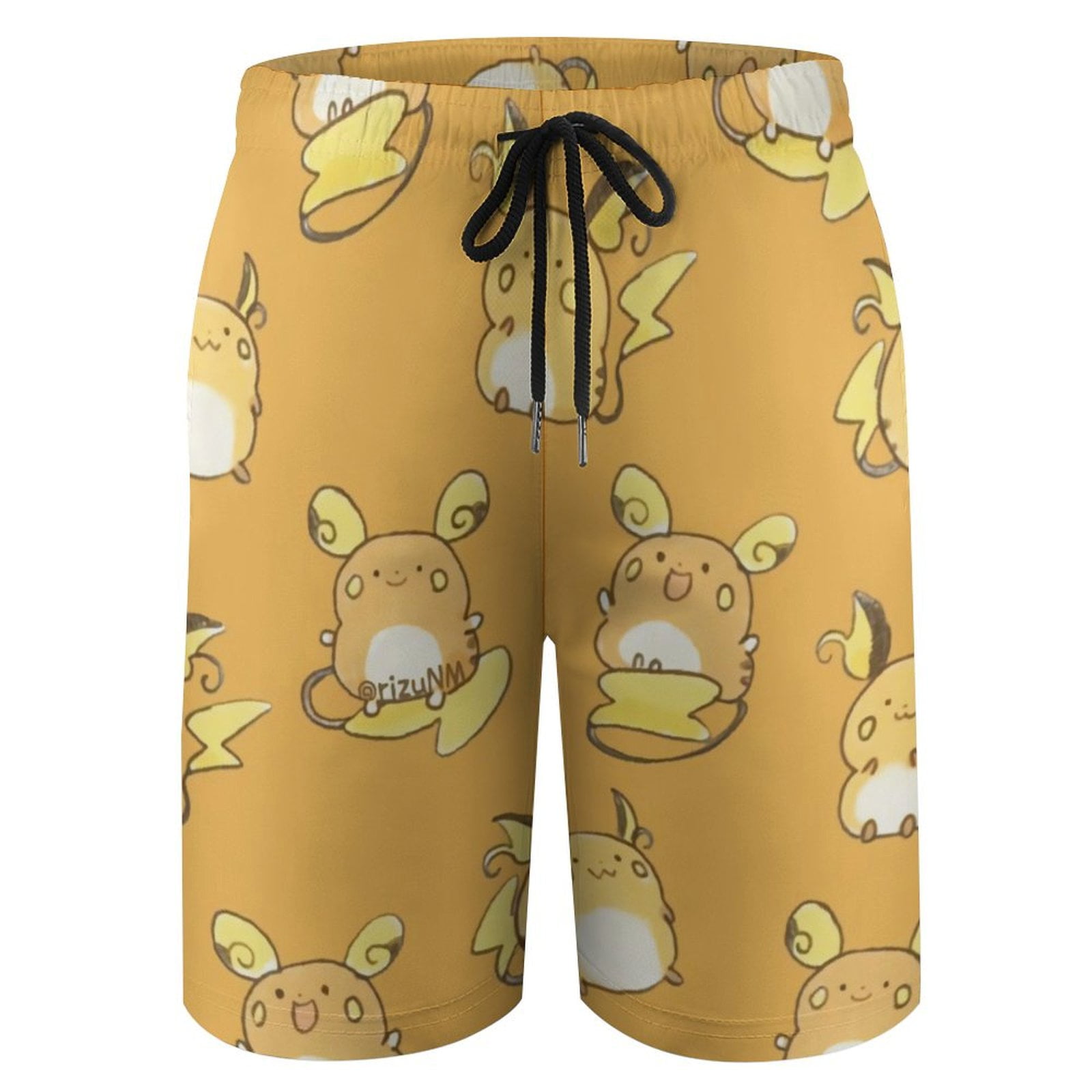 Mens Swim Trunks,Pokémon Pikachu Raichu Boys Swim Trunks with Boxer ...