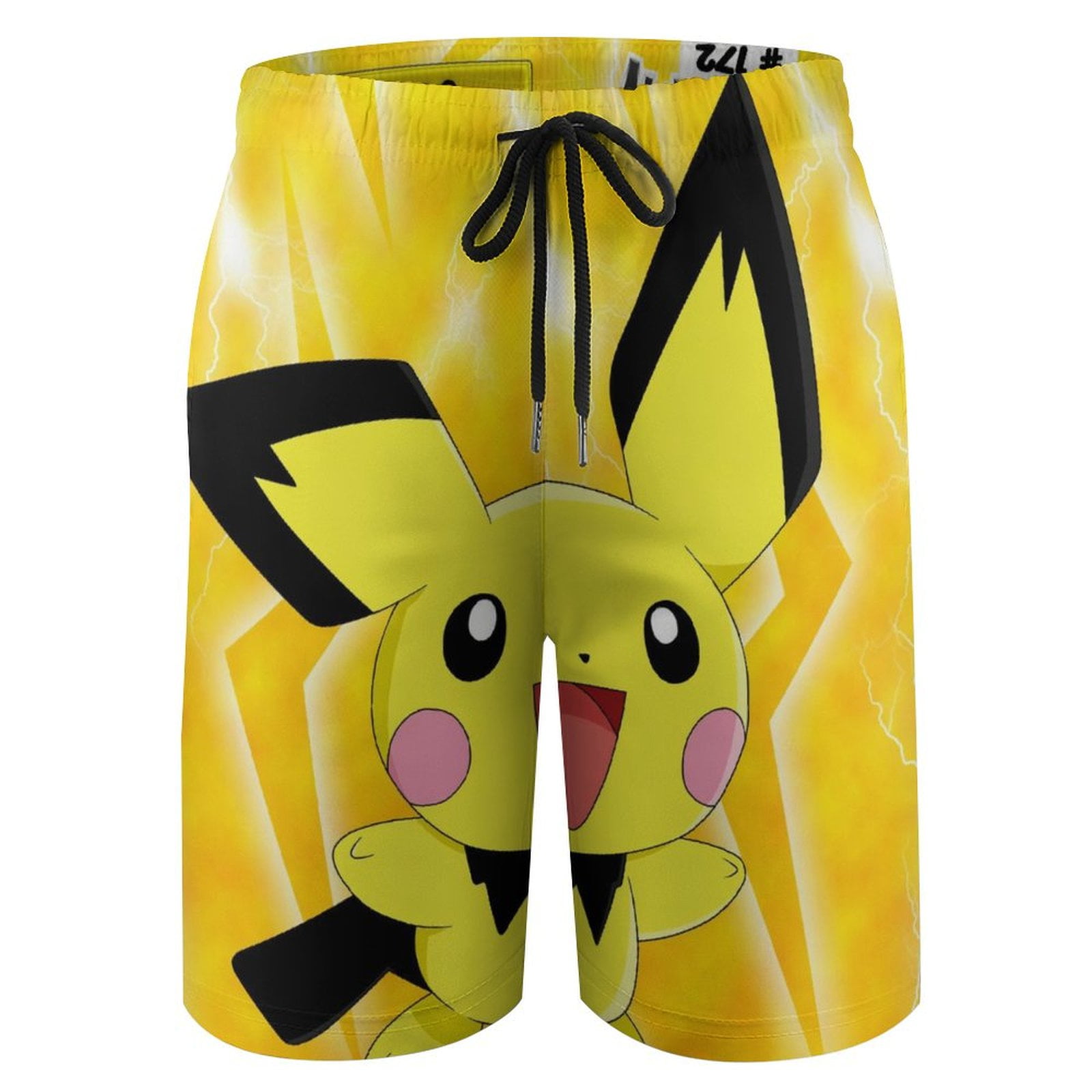 Mens Swim Trunks,Pokémon Pikachu Raichu Pichu Boys Swim Trunks with ...