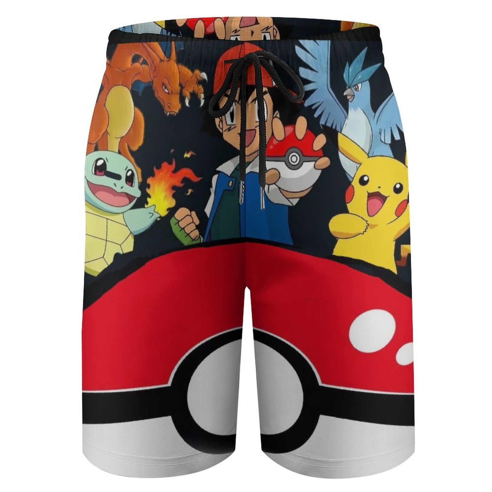 Mens Swim Trunks,Pokémon Poké Ball Vintage Classic Red & White Logo ...