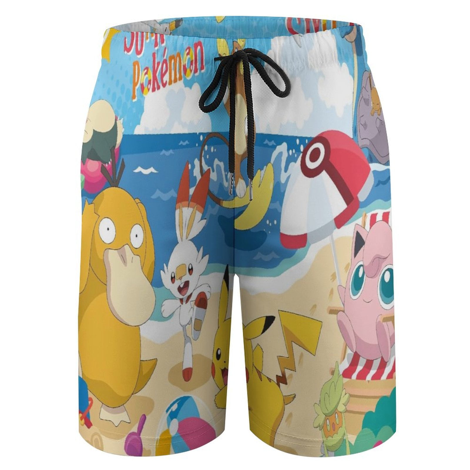 Mens Swim Trunks,Pokémon - Pokemon Island Time Boys Swim Trunks with Boxer Brief Liner ...
