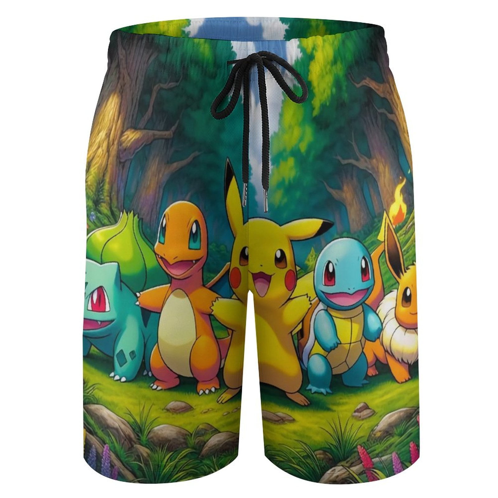 Mens Swim Trunks,Pokemon- Charmander Squirtle Bulbasaur Boys Swim ...