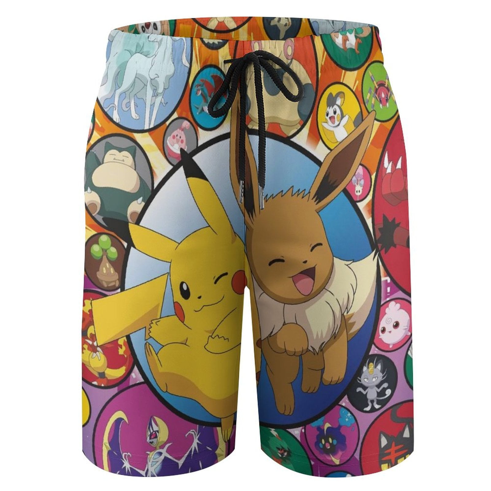 Mens Swim Trunks,Pokemon&Eevee Alola Region Boys Swim Trunks with Compression Liner Kids ...